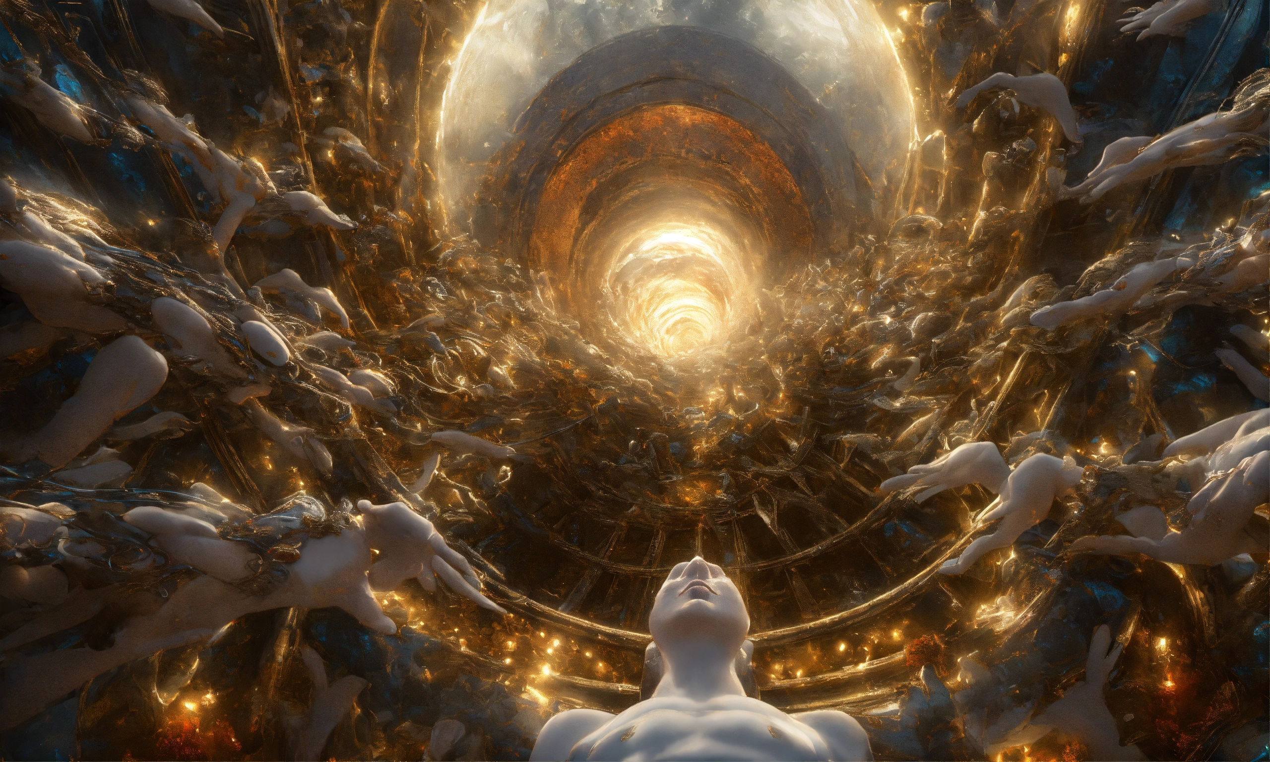 Lexica - (masterpiece, best quality, high resolution), white zombie hands emerging from a ...