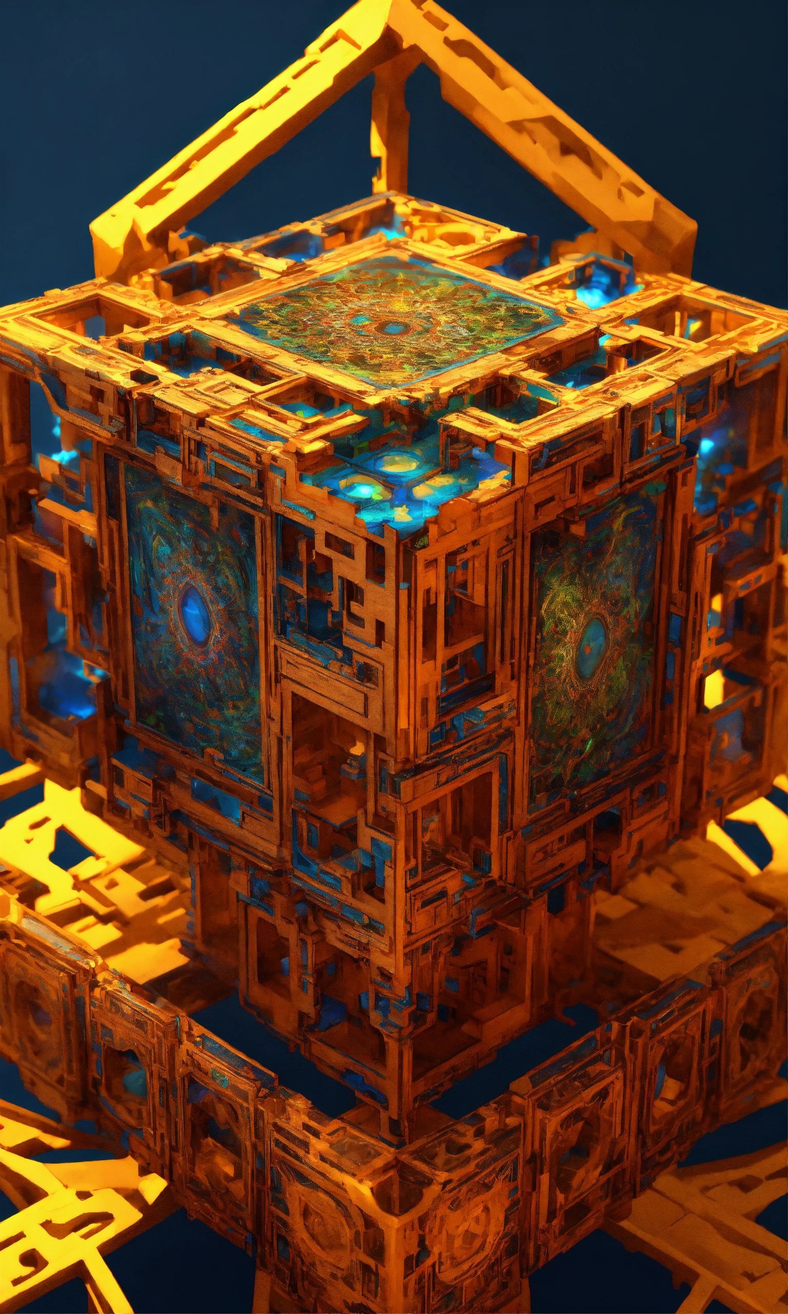 Lexica - Taoist tesseract body fractal three point perspective ...