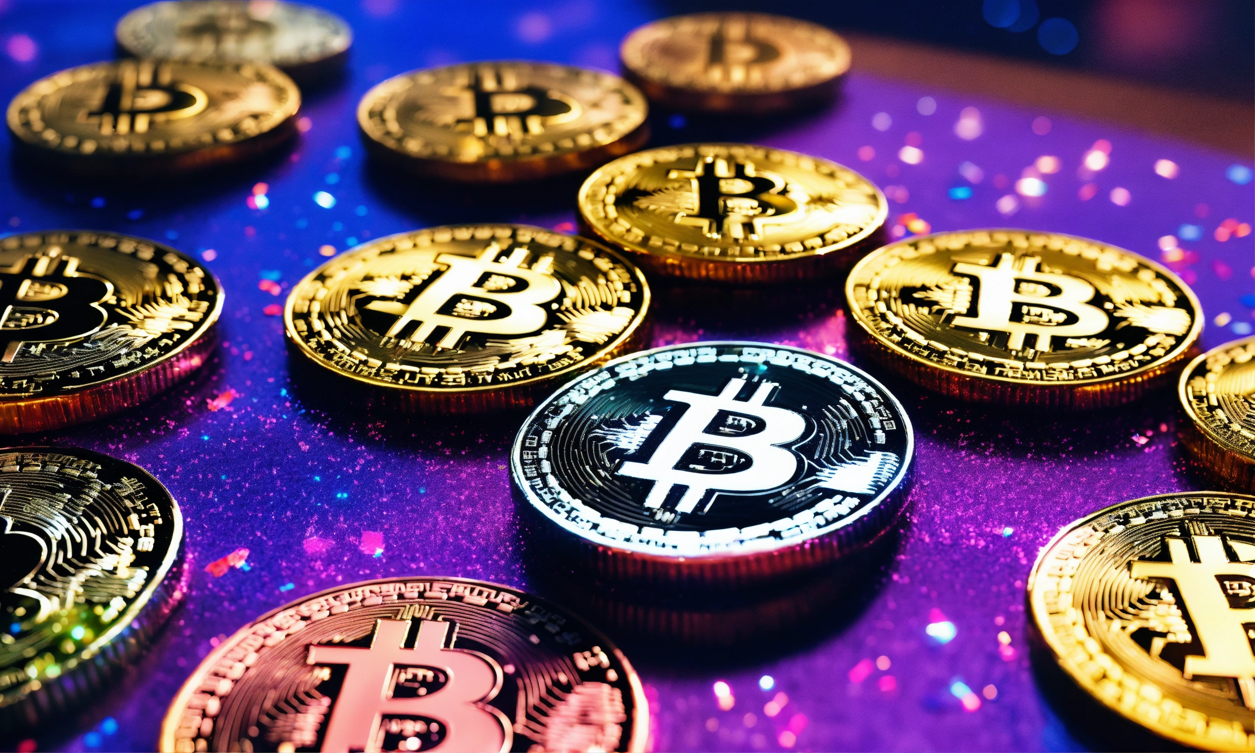 Lexica - In the front are some bitcoin coins on the table with some ...