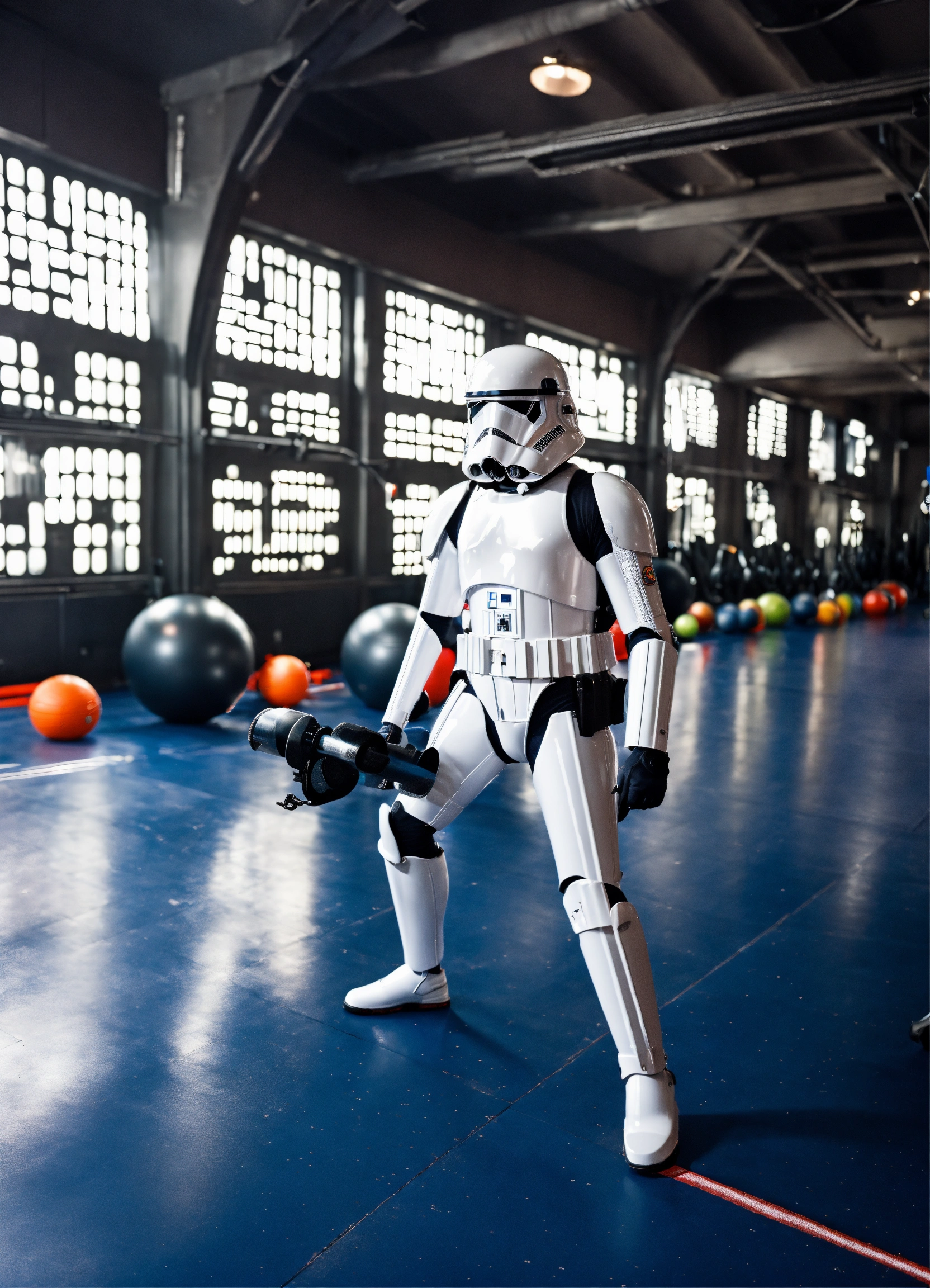 Lexica - A Storm Troper Training in the Gym in the death Star