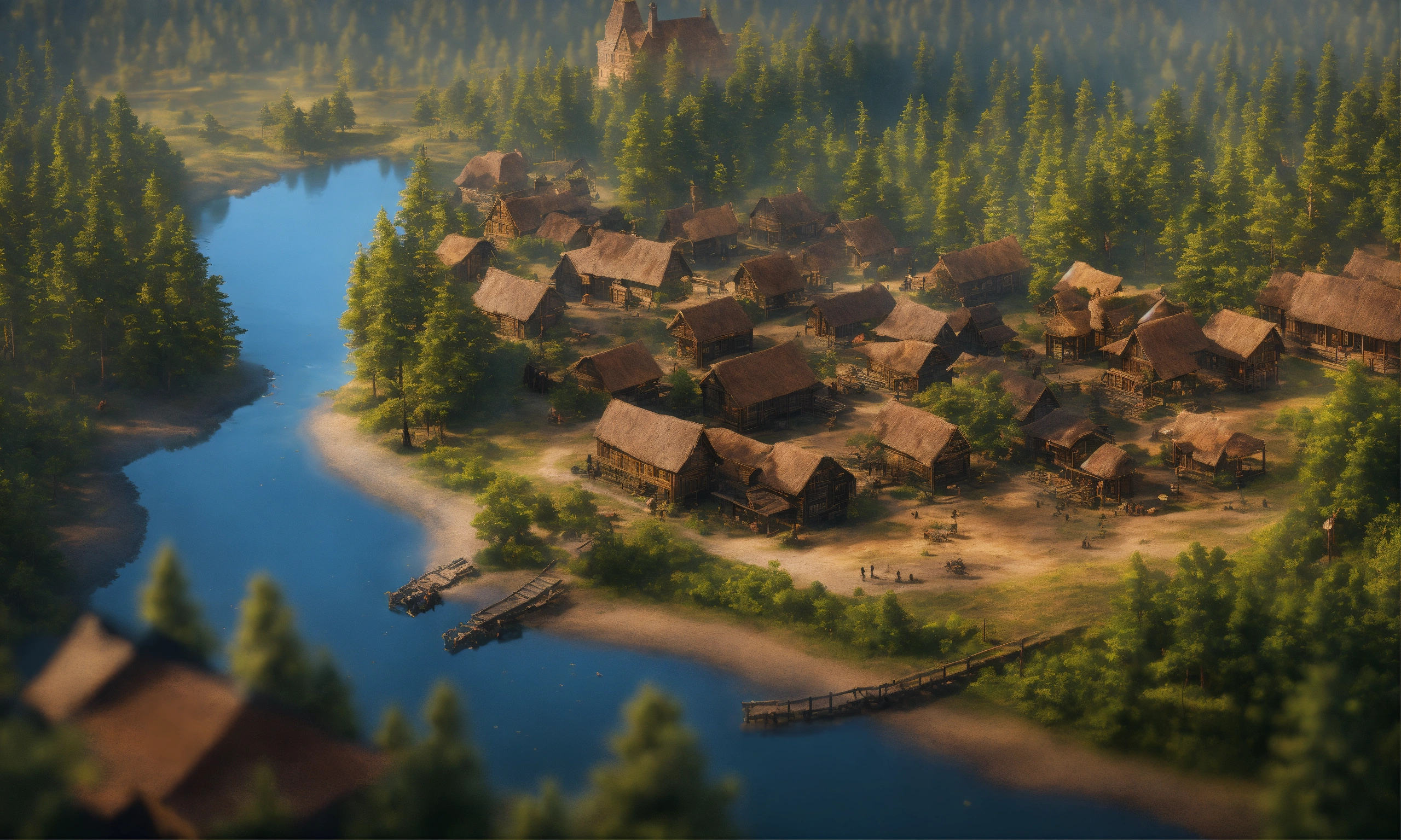 Lexica - City Map of Colonial frontier settlement surrounded by pine ...