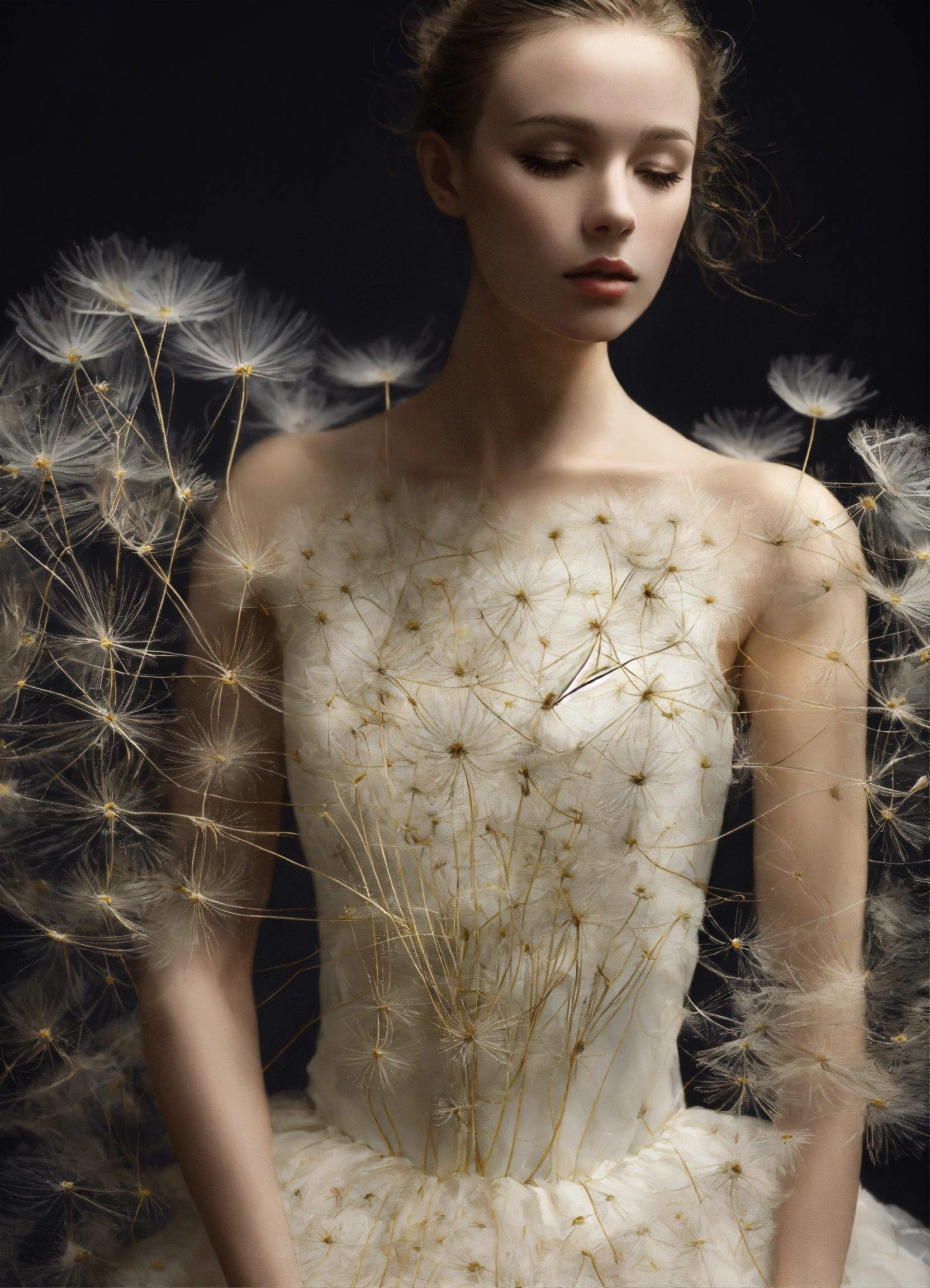 Lexica - A person dressed in a dandelion ballet skirt, in the style of ...