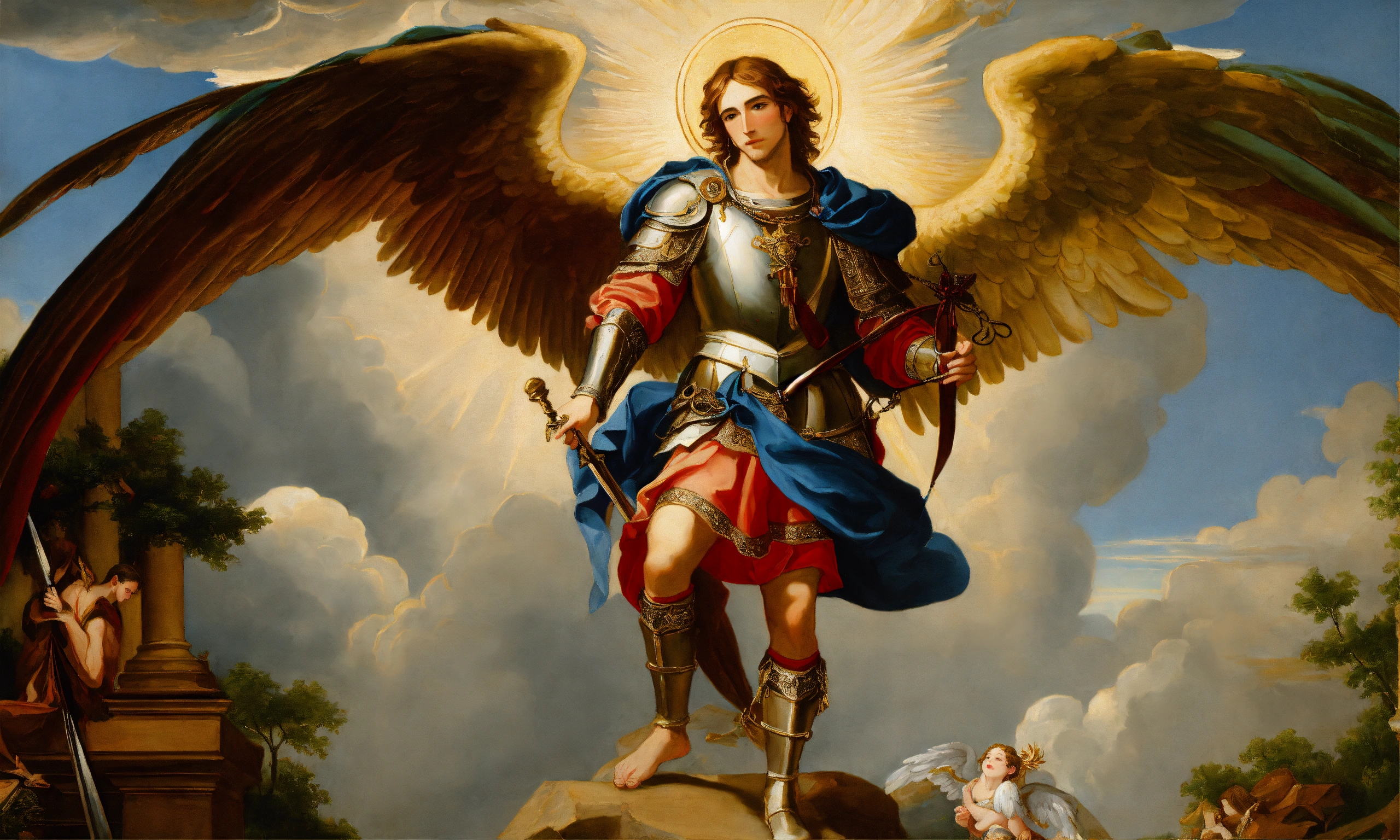 Lexica - Renaissance oil painting portrait of arch angel saint michael ...