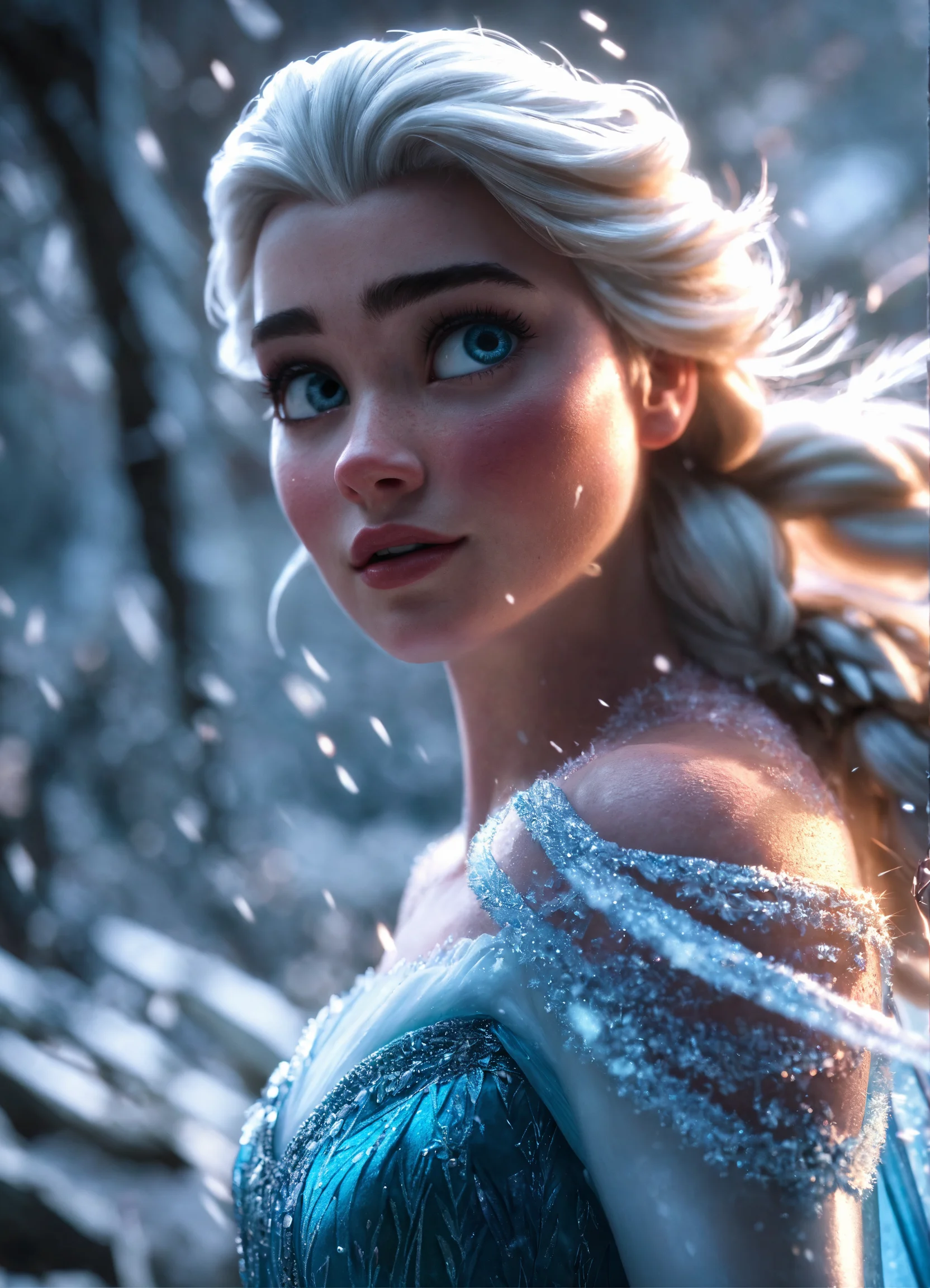 Lexica - Stunning Elsa, 8k photo, in action, cinematic