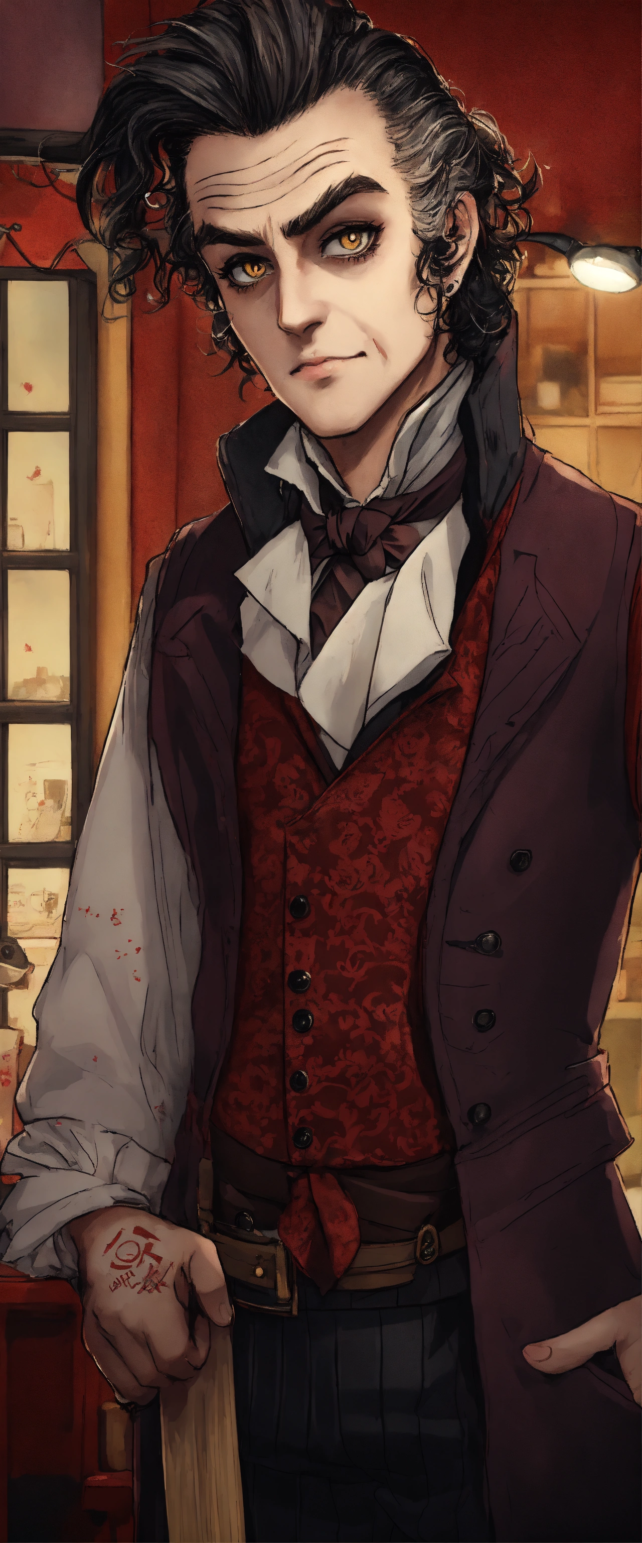 Lexica - Sweeney Todd en dessin animé mignon pour bébé, grands yeux ...