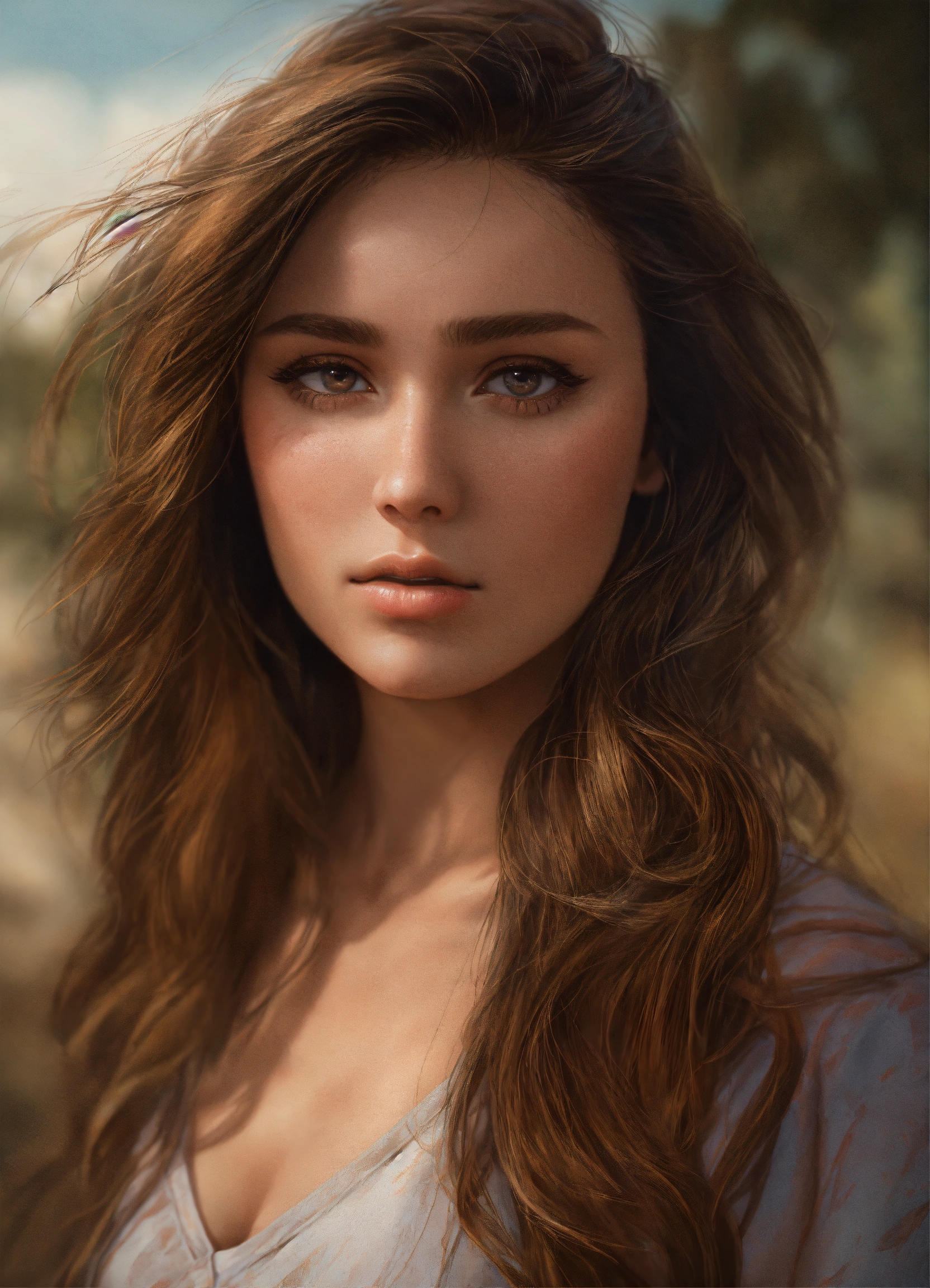 Lexica - Woman, hair on the eyes, hyper realism, poetic, romantic ...