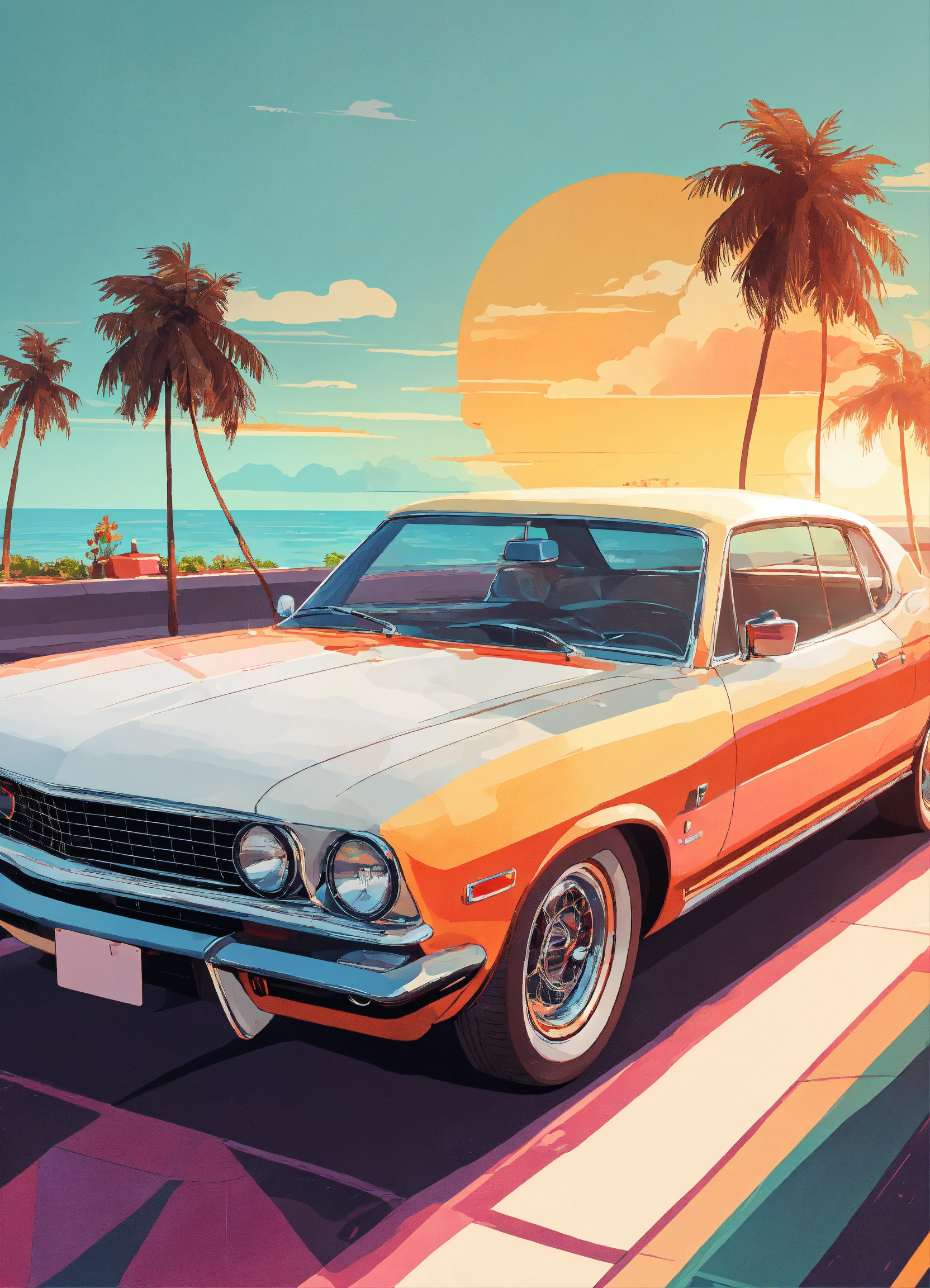 Lexica - Artwork of t-shirt graphic design, flat design of one retro ...