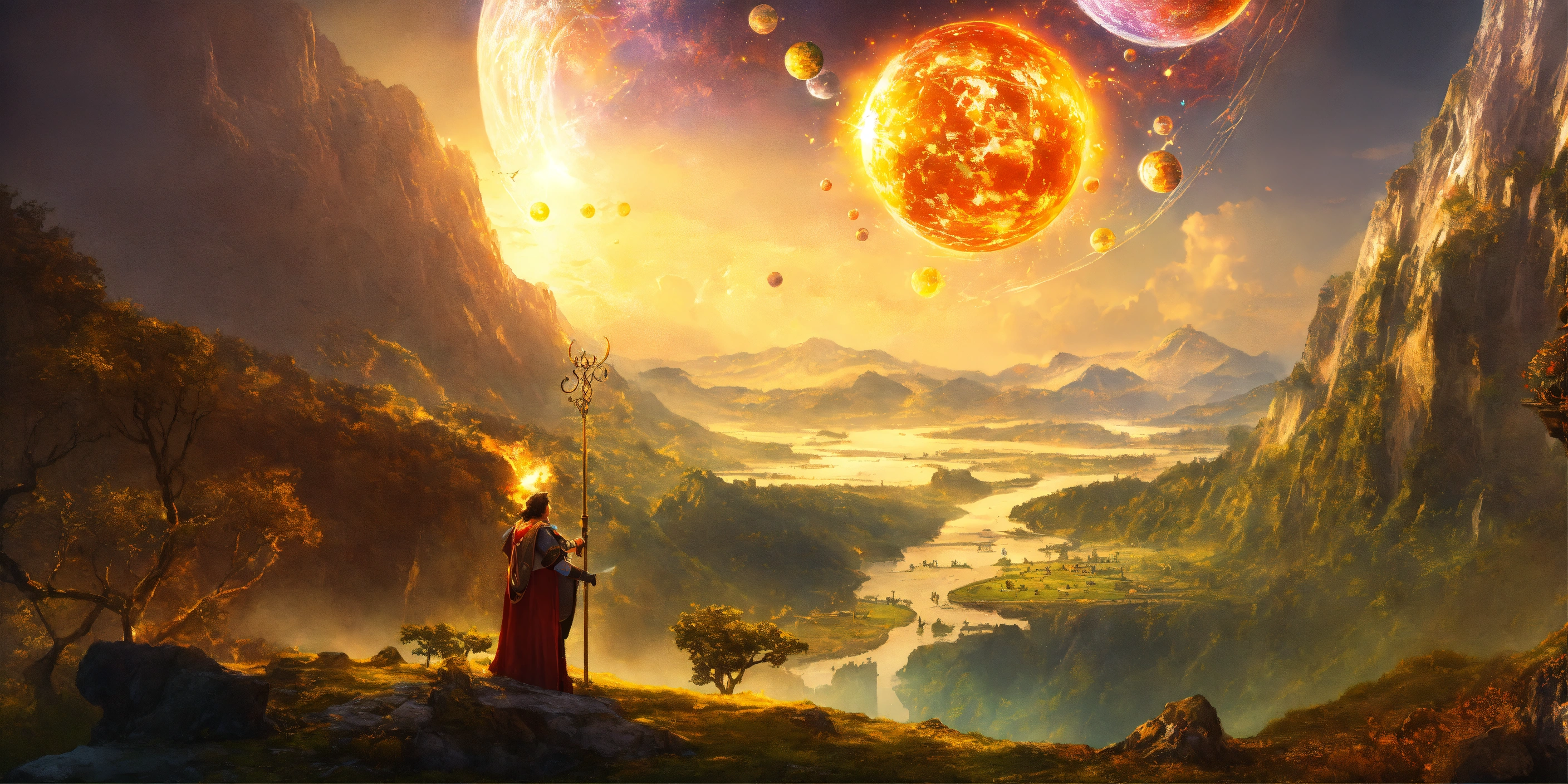 Lexica - An image of a fantasy god creating a new world