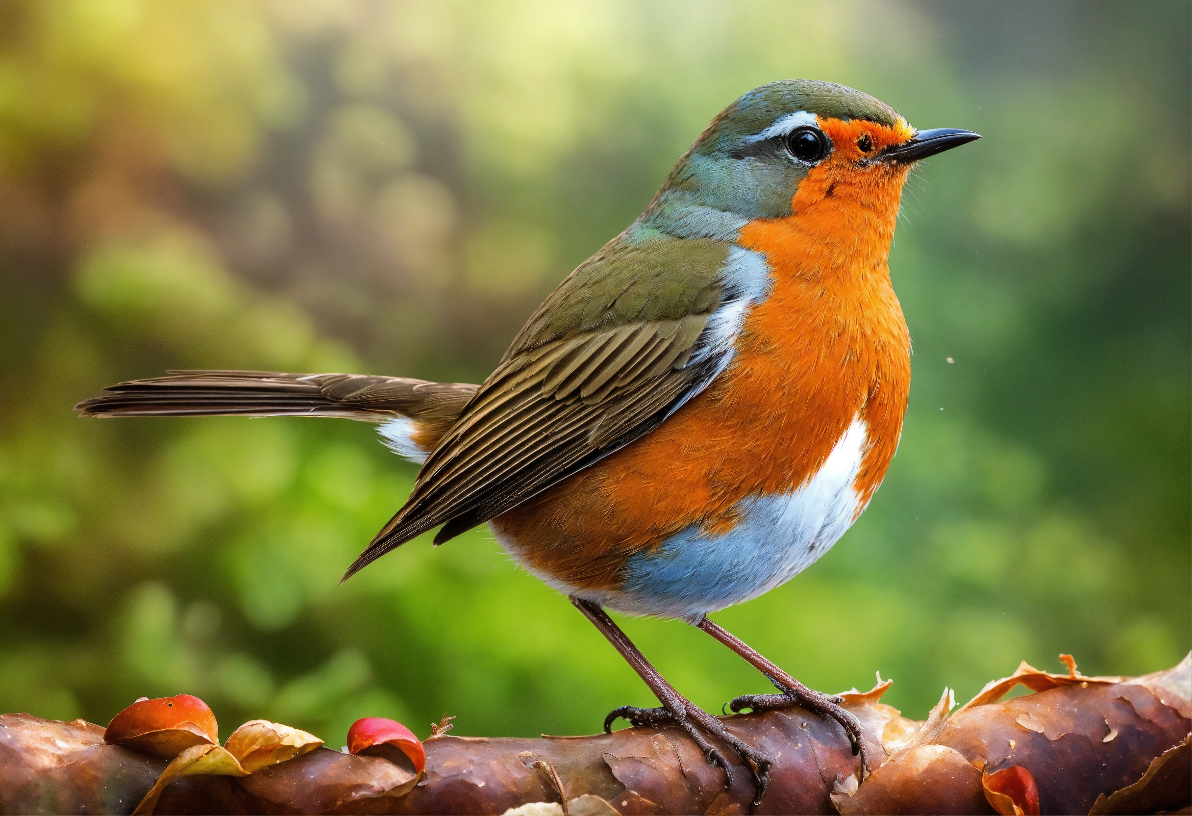 Lexica - Picture of a beautiful detailed robin bird with red belly with ...
