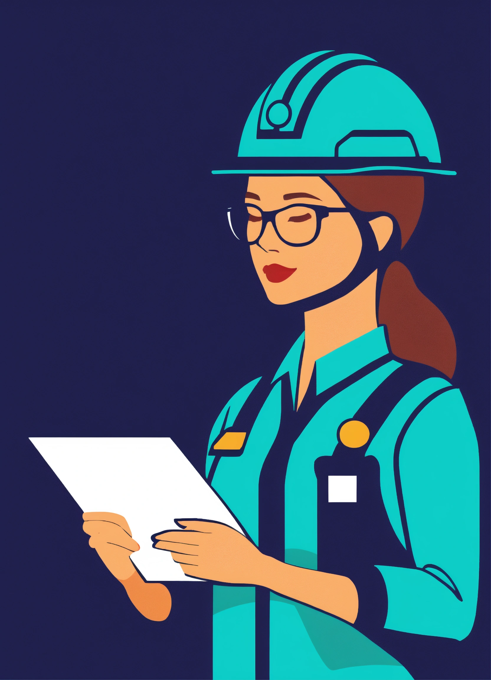 Lexica - A vector icon that represents an engineer woman embracing ...