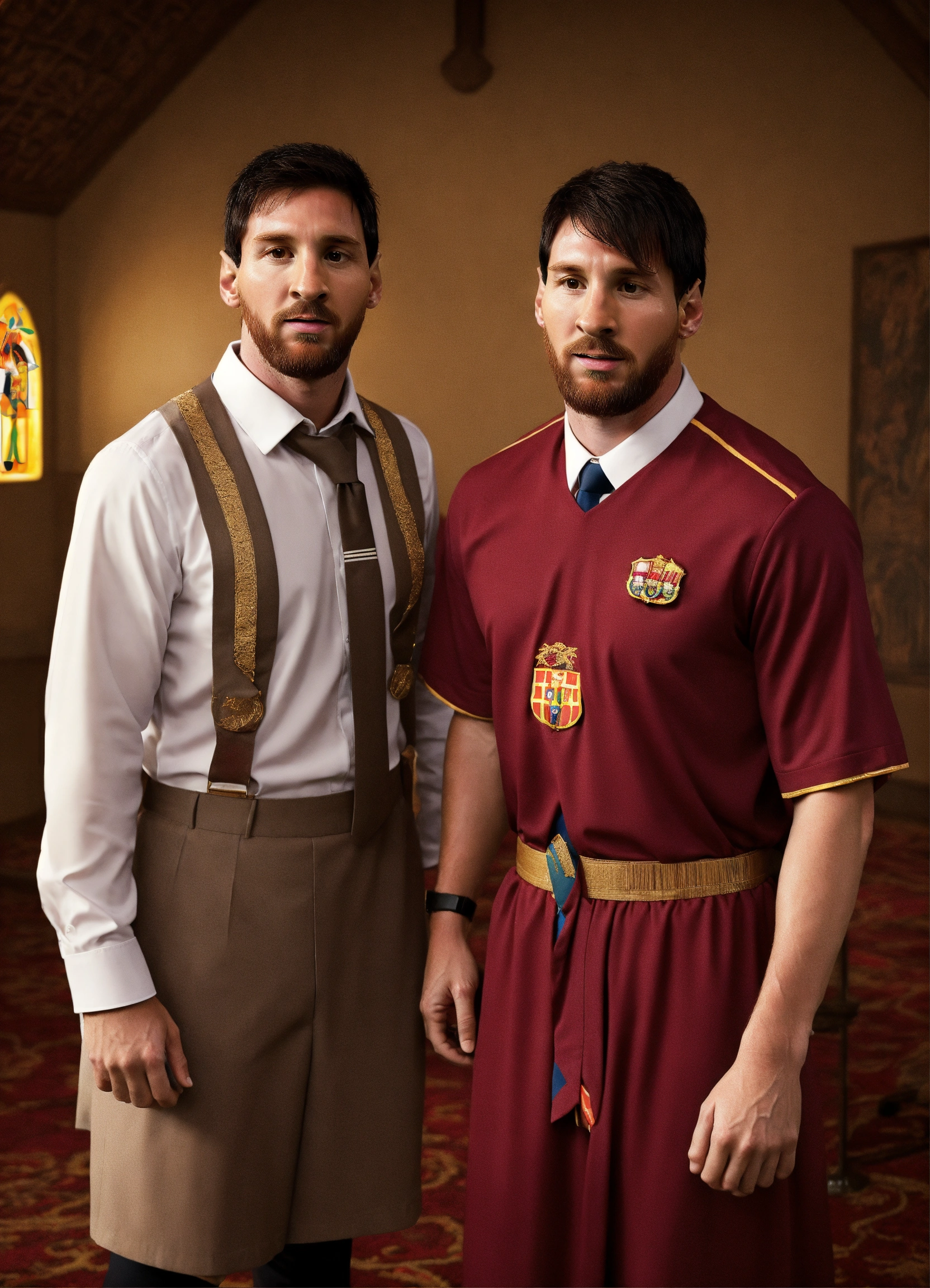 Lexica - Photo realistic shot of lionel messi and luis saurez dressed ...