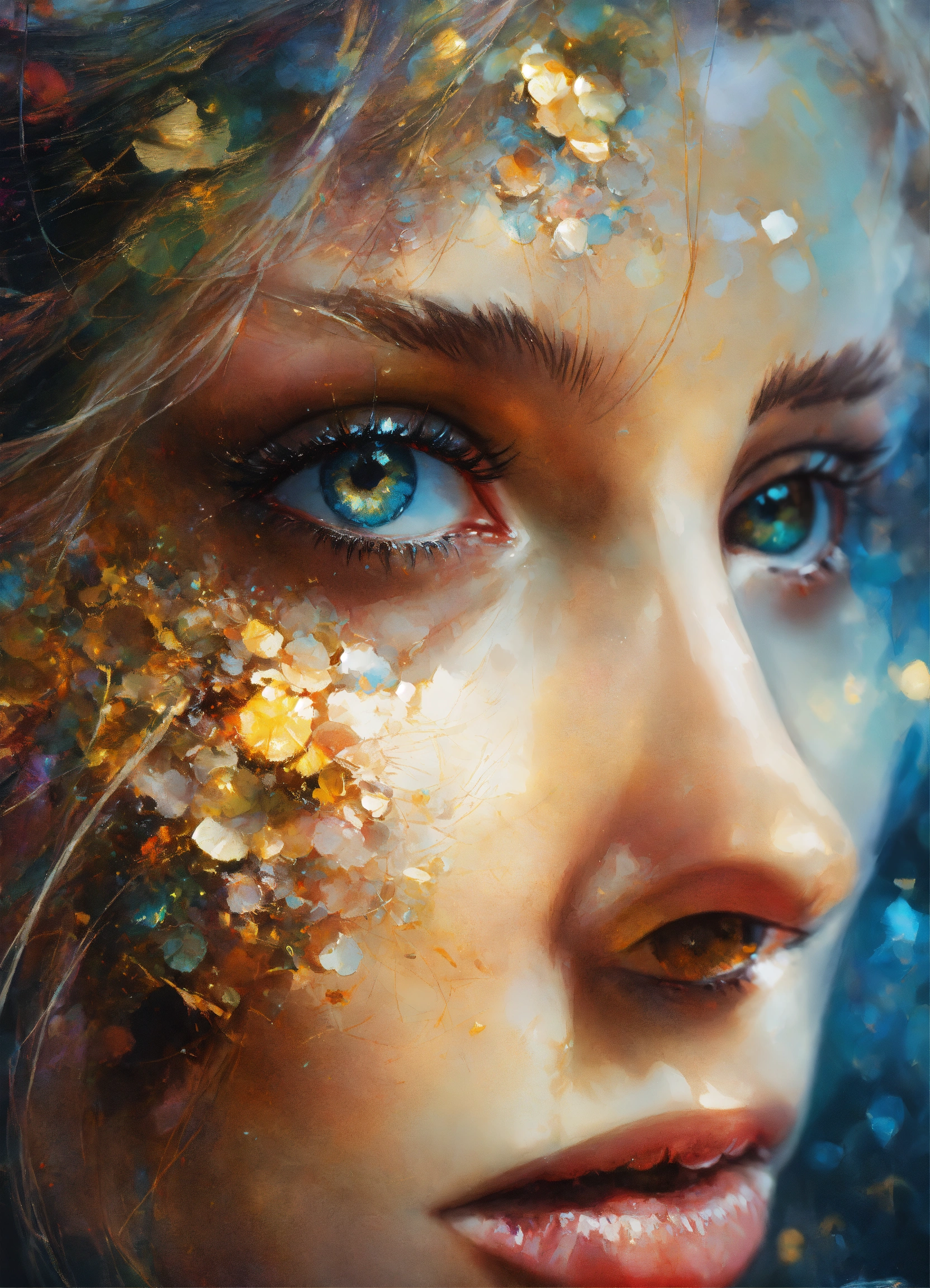 Lexica - Beautiful abstract close up of a woman's eye, face averted ...