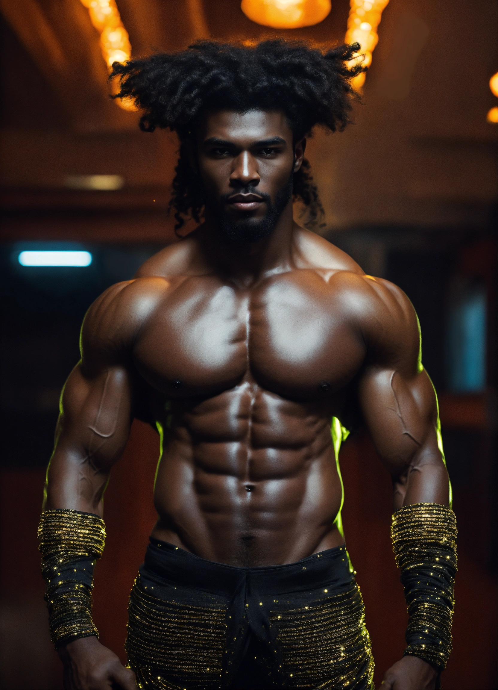 Lexica - Handsome human-looking alien male. With black skin. Arab ...