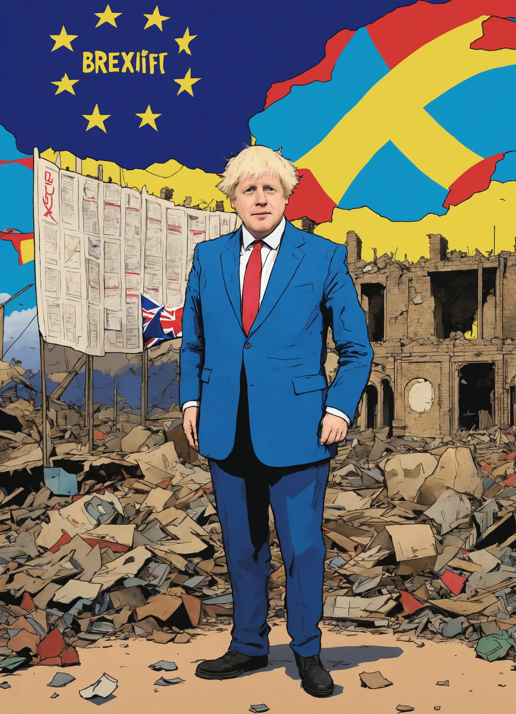 Lexica - Boris Johnson with typical englisch ruler clothes in Front of ...