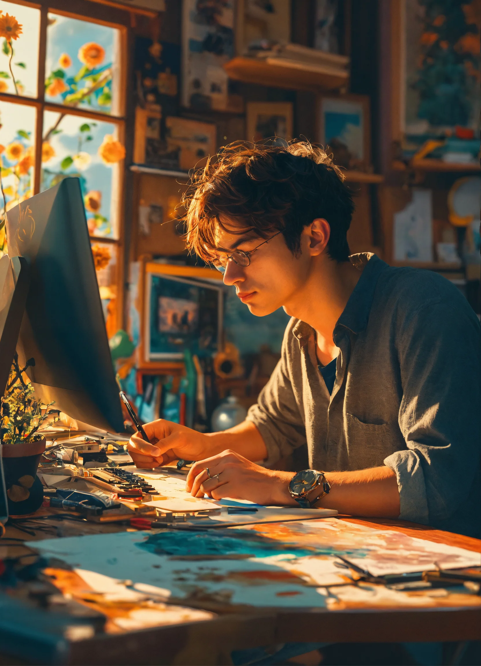 Lexica - A young hansome man and energetic graphic designer, charm ...