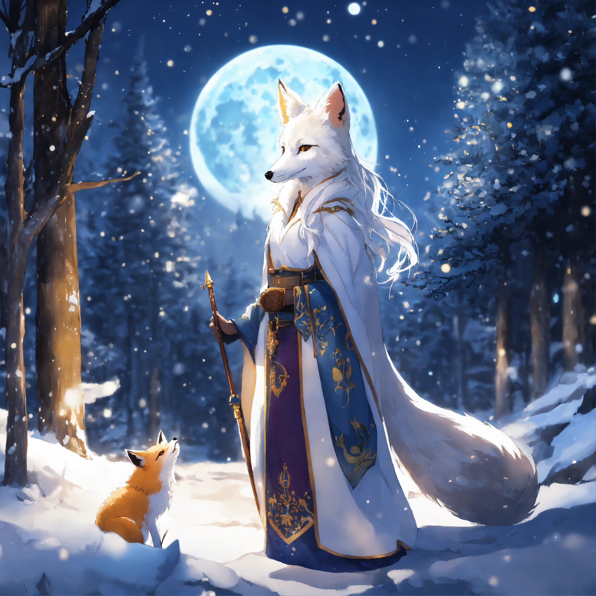 Lexica - White spotted Fox the wizard women, fantasy, anime 90 style ...