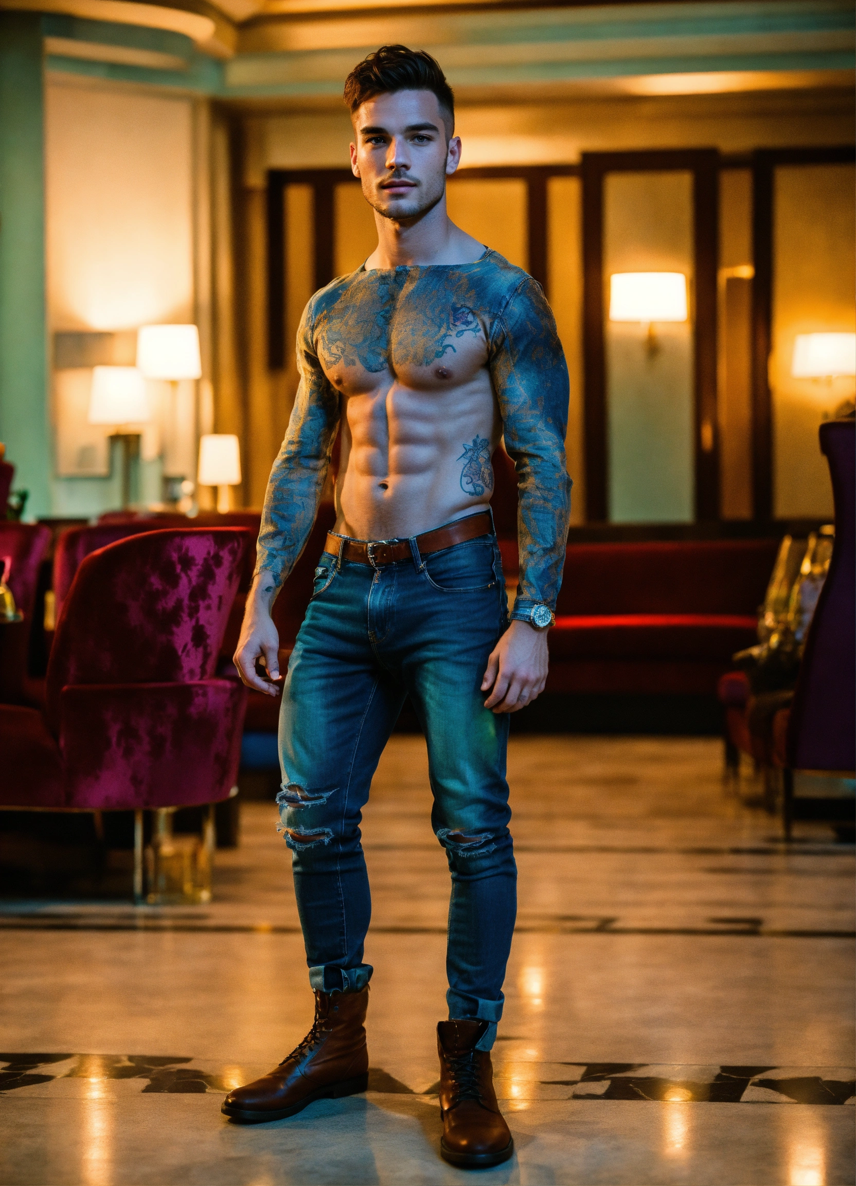 Lexica - Handsome human-looking alien male. With freckled skin. Irish ...