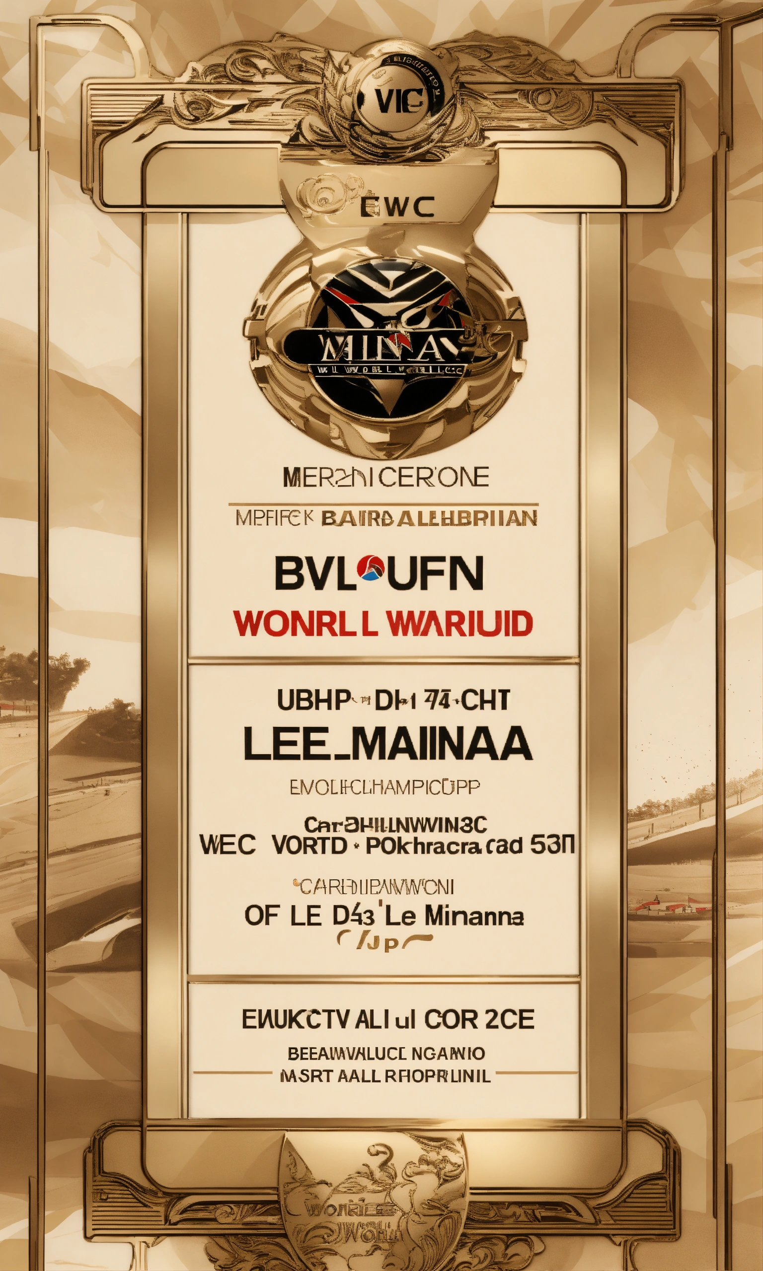 Lexica - WEC World endurance championship card VIP ID pass, beige white ...