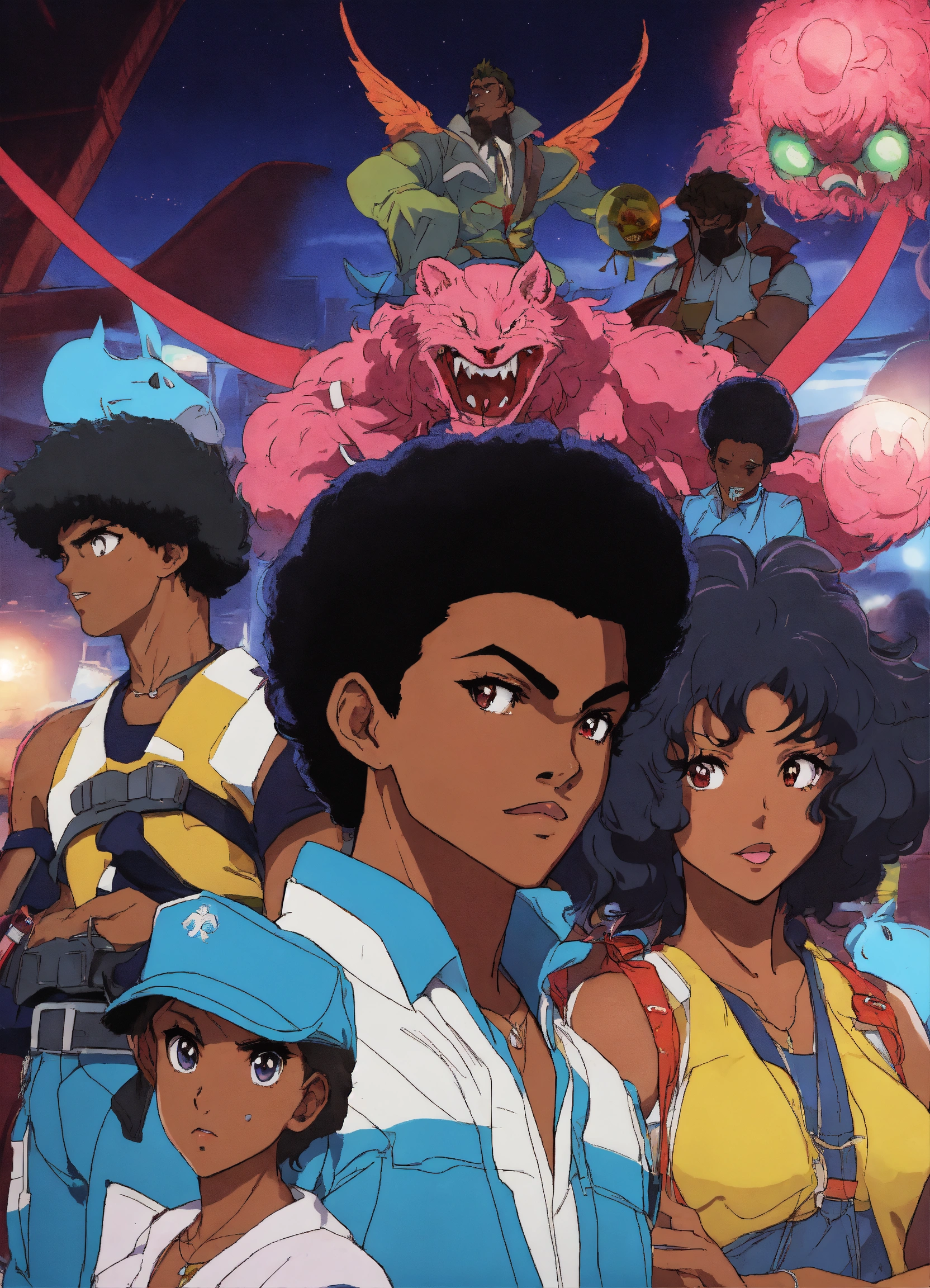 Lexica - 80s anime black characters monsters