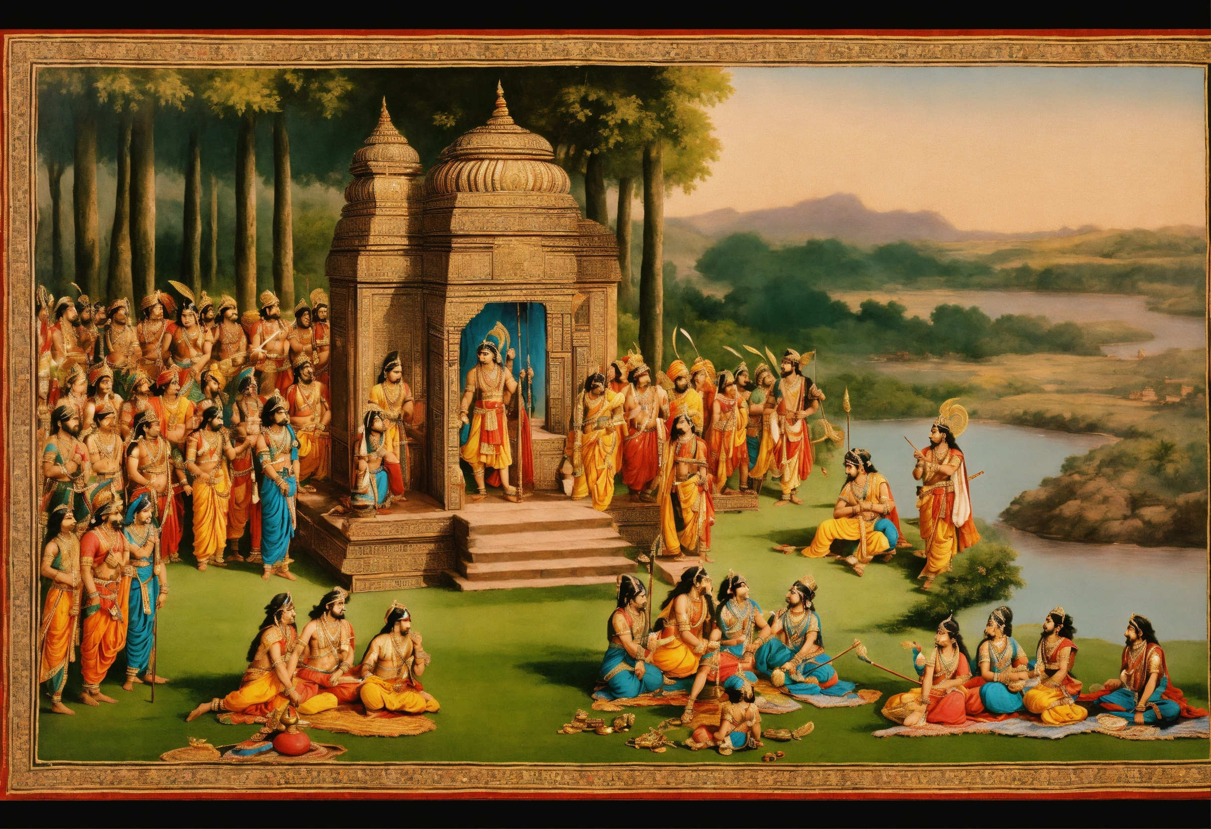 Lexica - Mahabharat war scene, Krishna telling bhisma pitamaha