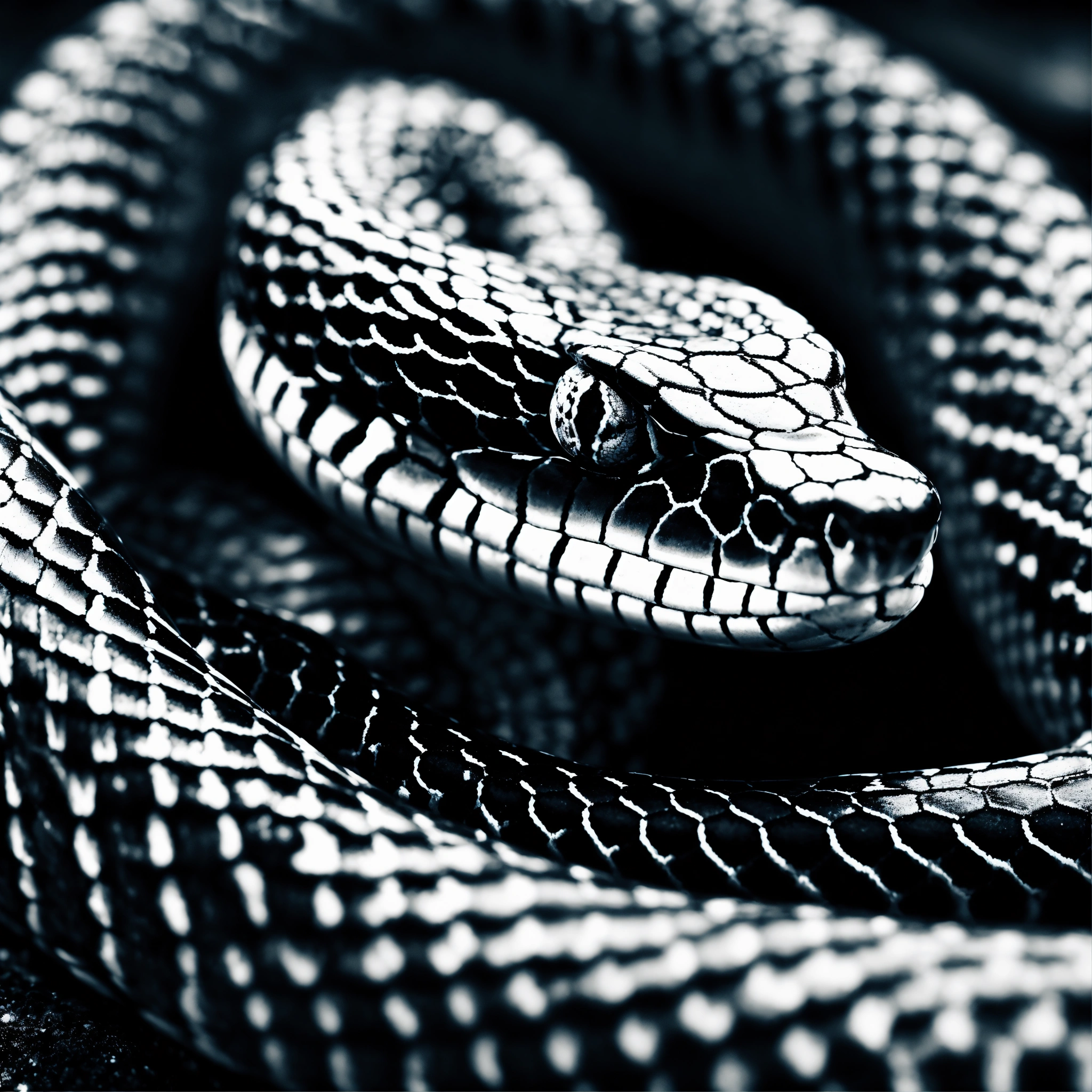 Lexica - Monochrome snake lying in a straight line