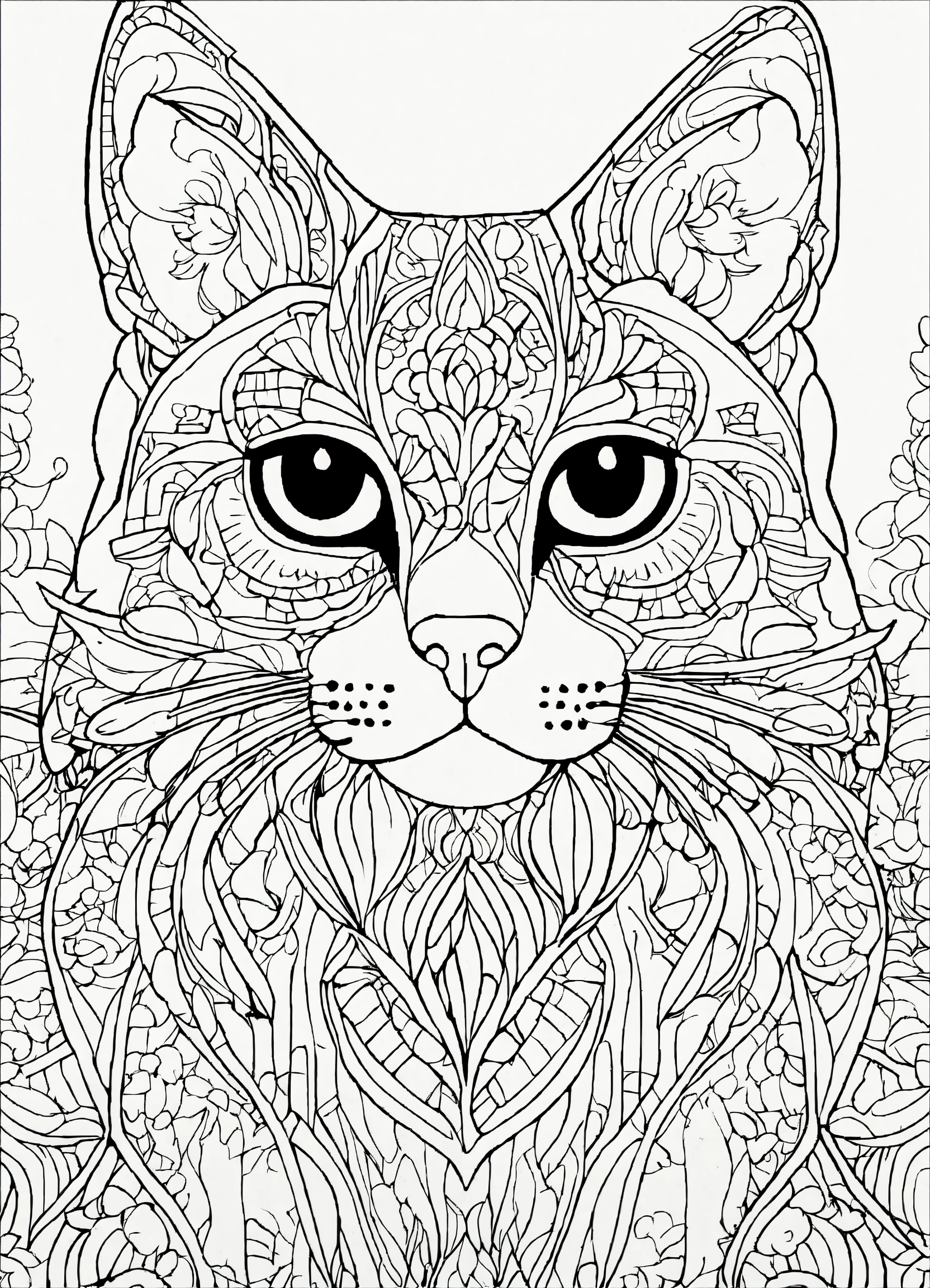 Lexica - Coloring page for adults, bold lines, dark lines, mandala ...