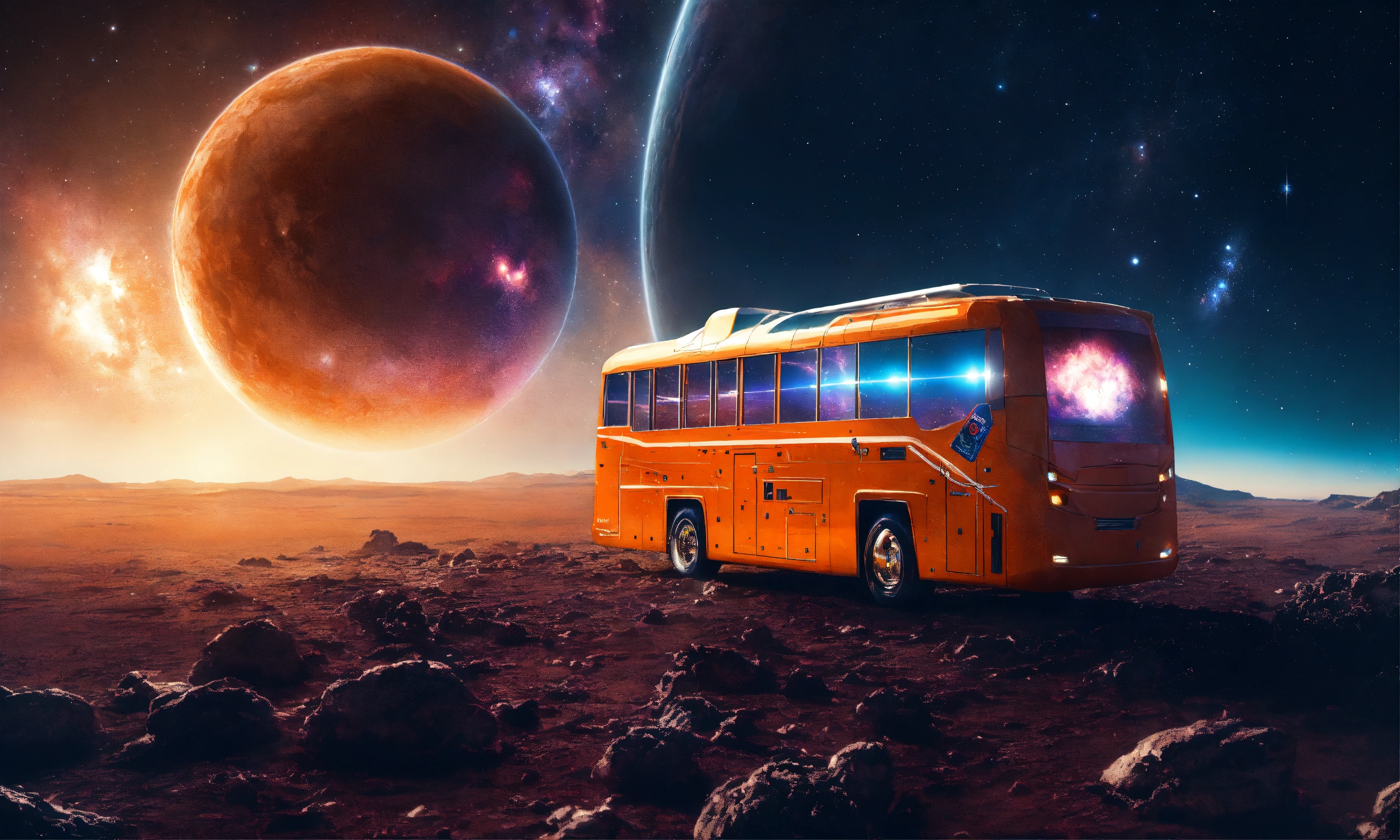 Lexica - Intergalactic tour bus traveling through space