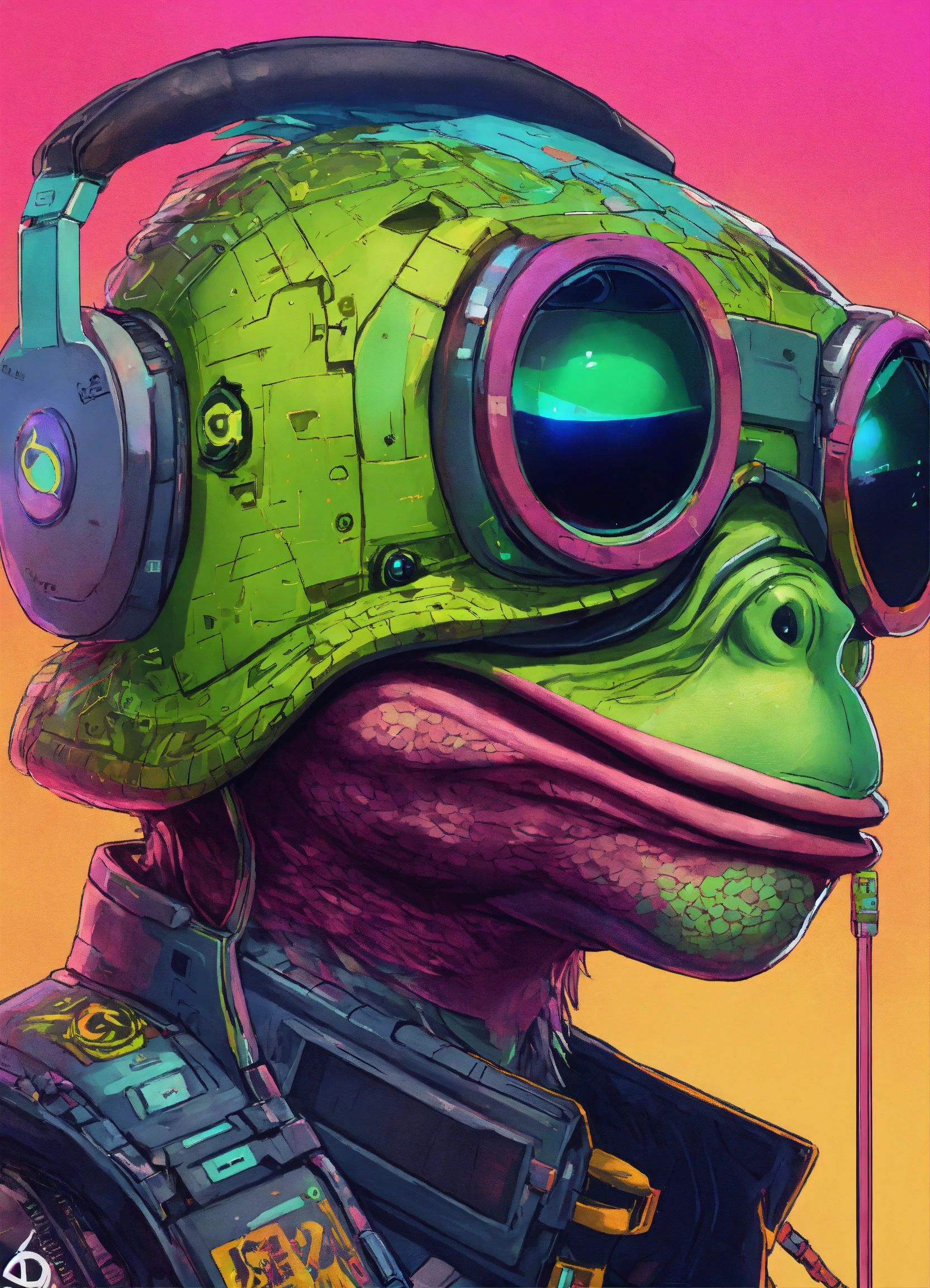 Lexica - Cyber punk Pepe side face