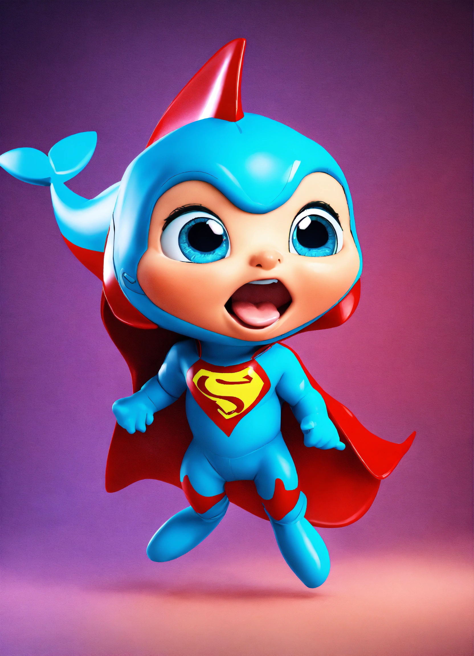 Lexica - Superhero, dolphin baby, cartoon, 3d, cute scream, icon