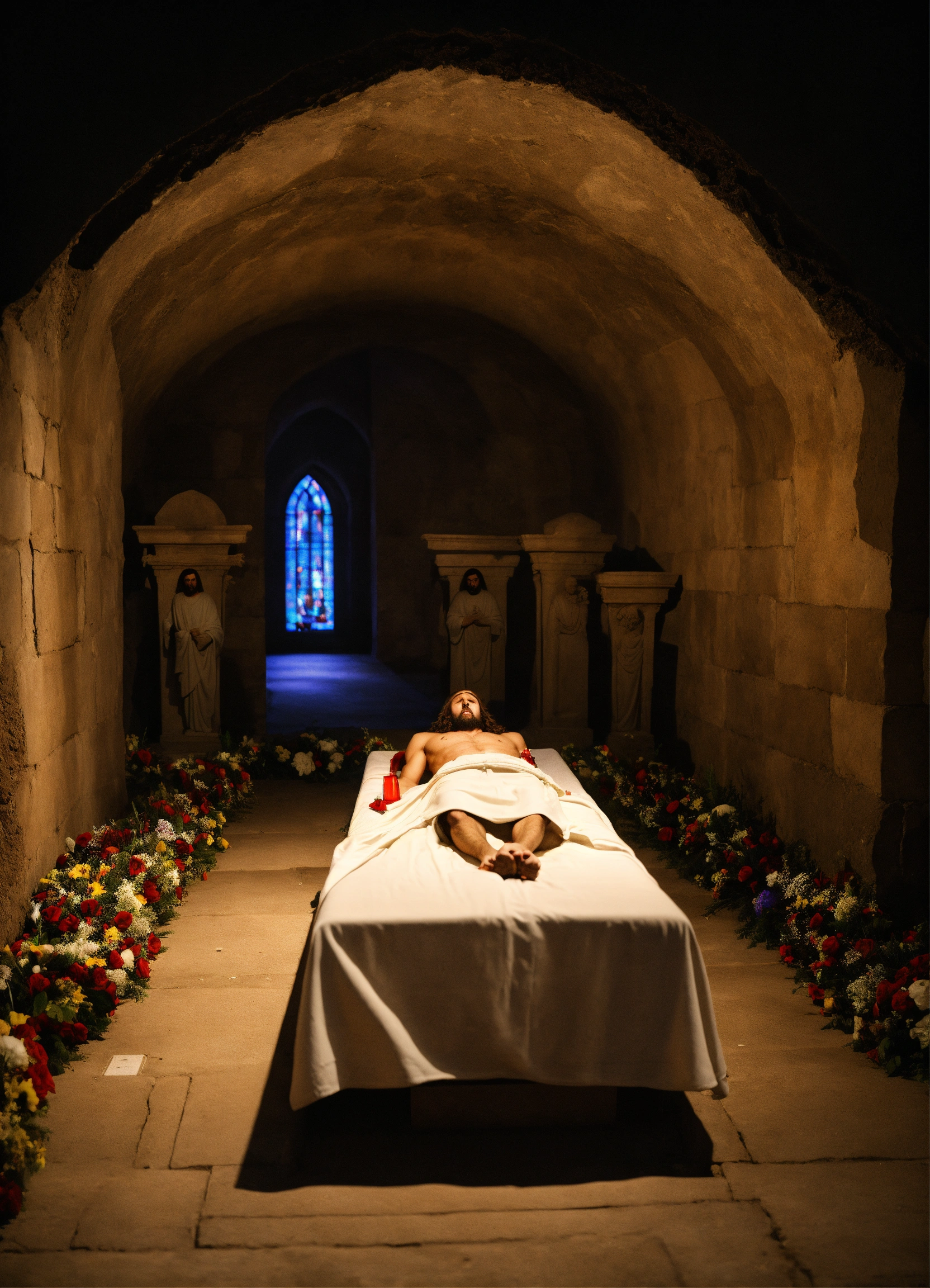 Lexica - Jesus christ body being laid to rest in a tomb