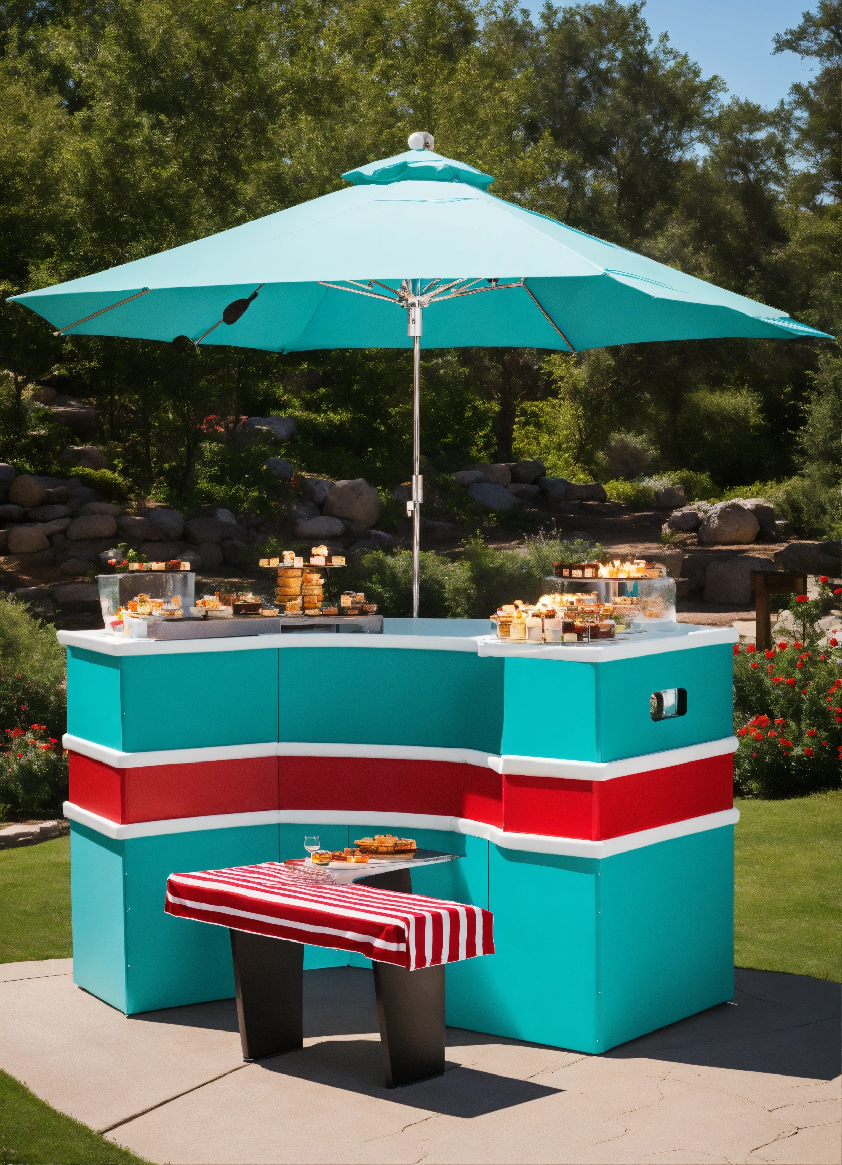 Lexica - Elegant teal ice igloo booth to sell smores outdoor with a red ...