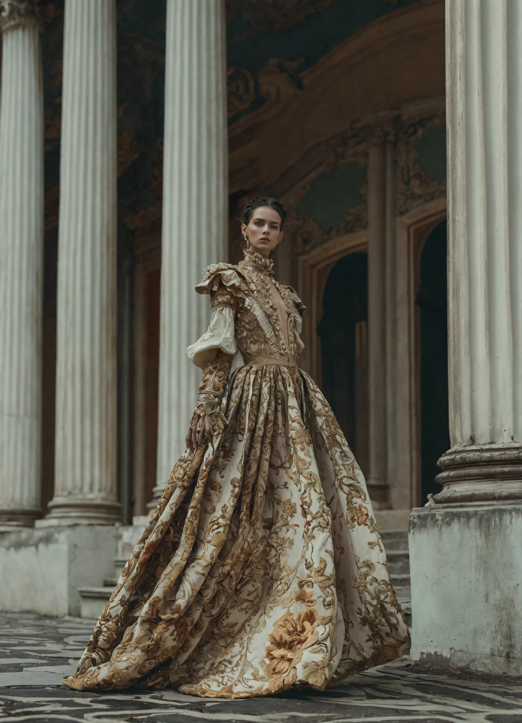 Lexica - Hyperrealistic Haute Couture Fashion Model wearing baroque ...