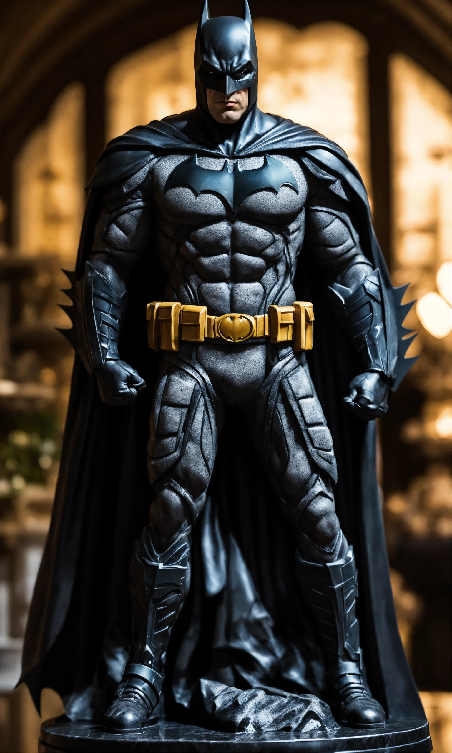 Lexica - A black marble sculpture of the Batman in the style of ...