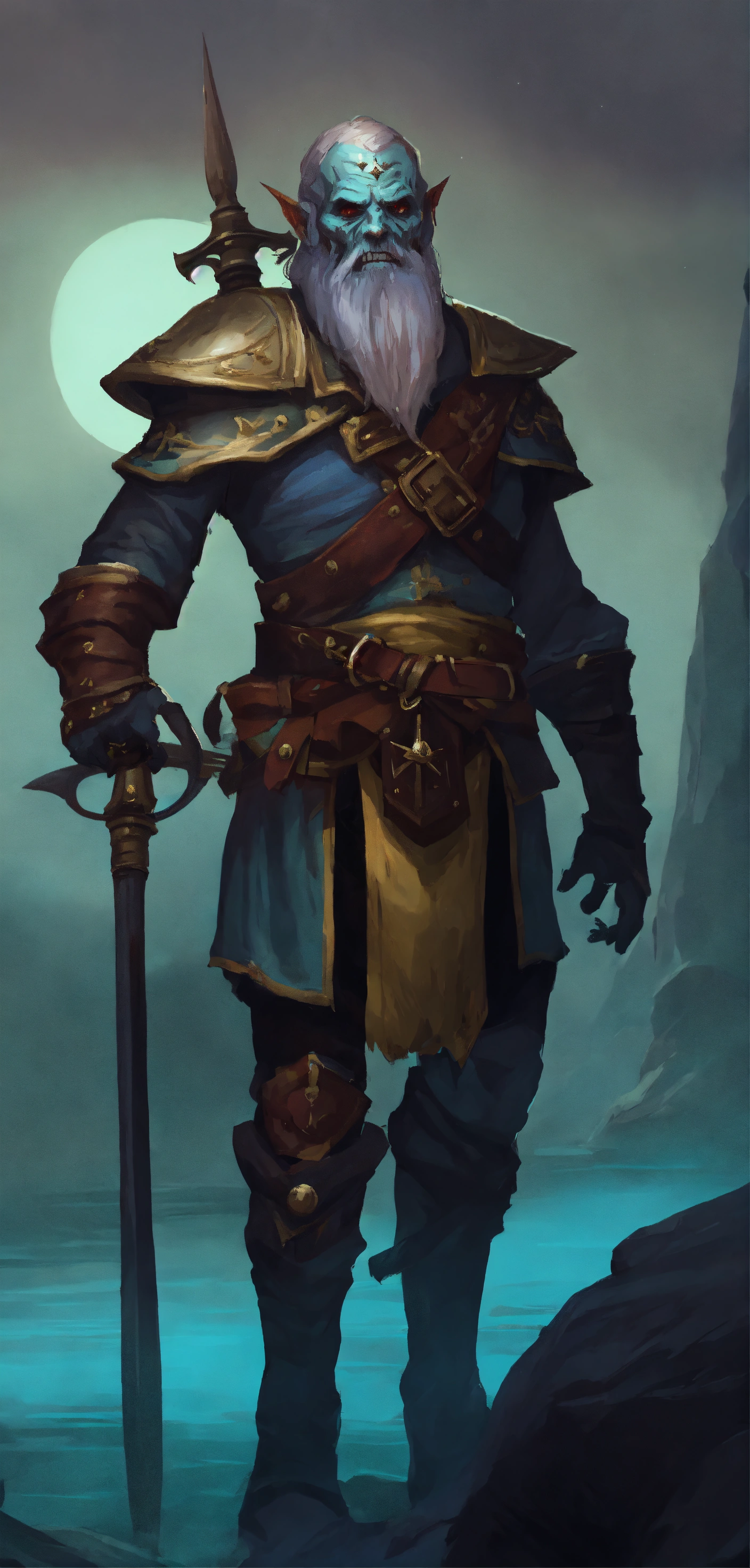 Lexica - Undead Duergar Sailor, digital painting