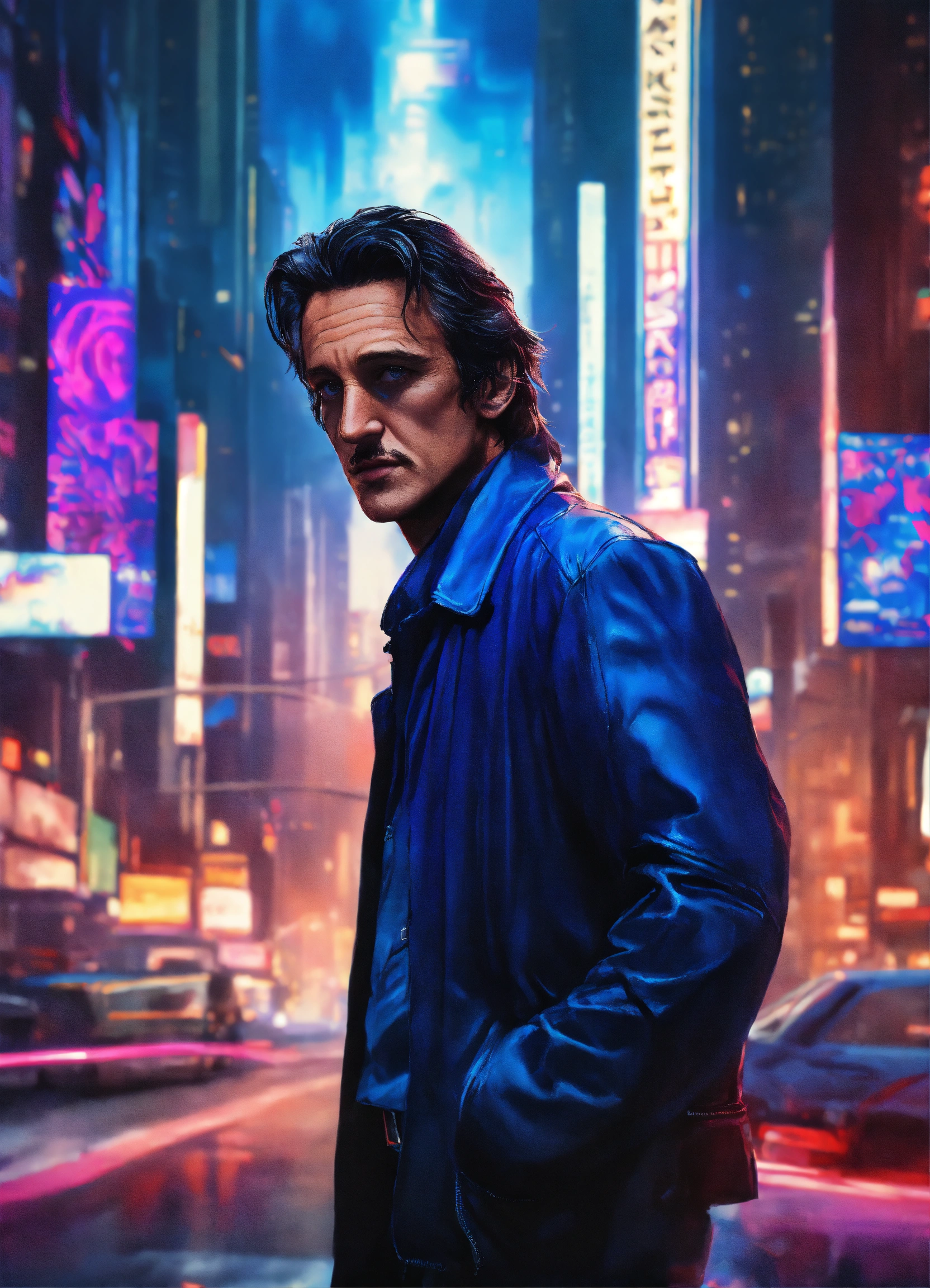 Lexica - Sean Penn Is Nightcrawler of X-Men in a cyberpunk Metropolis ...