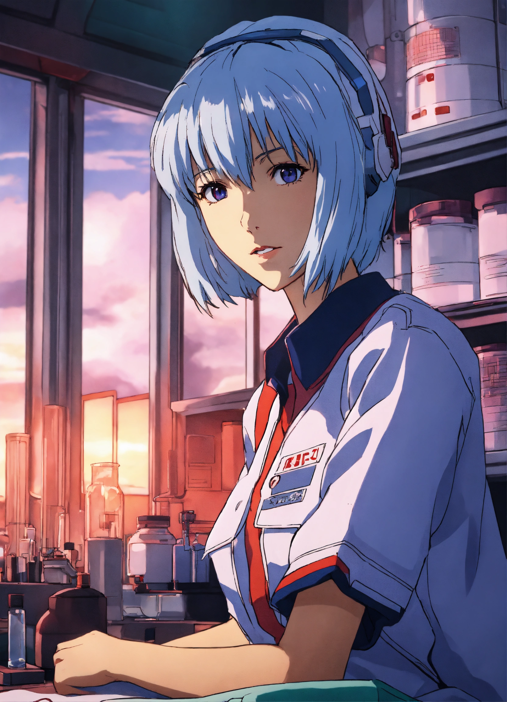Lexica - Portrait of Rei Ayanami from Neon Genesis Evangelion, inside ...