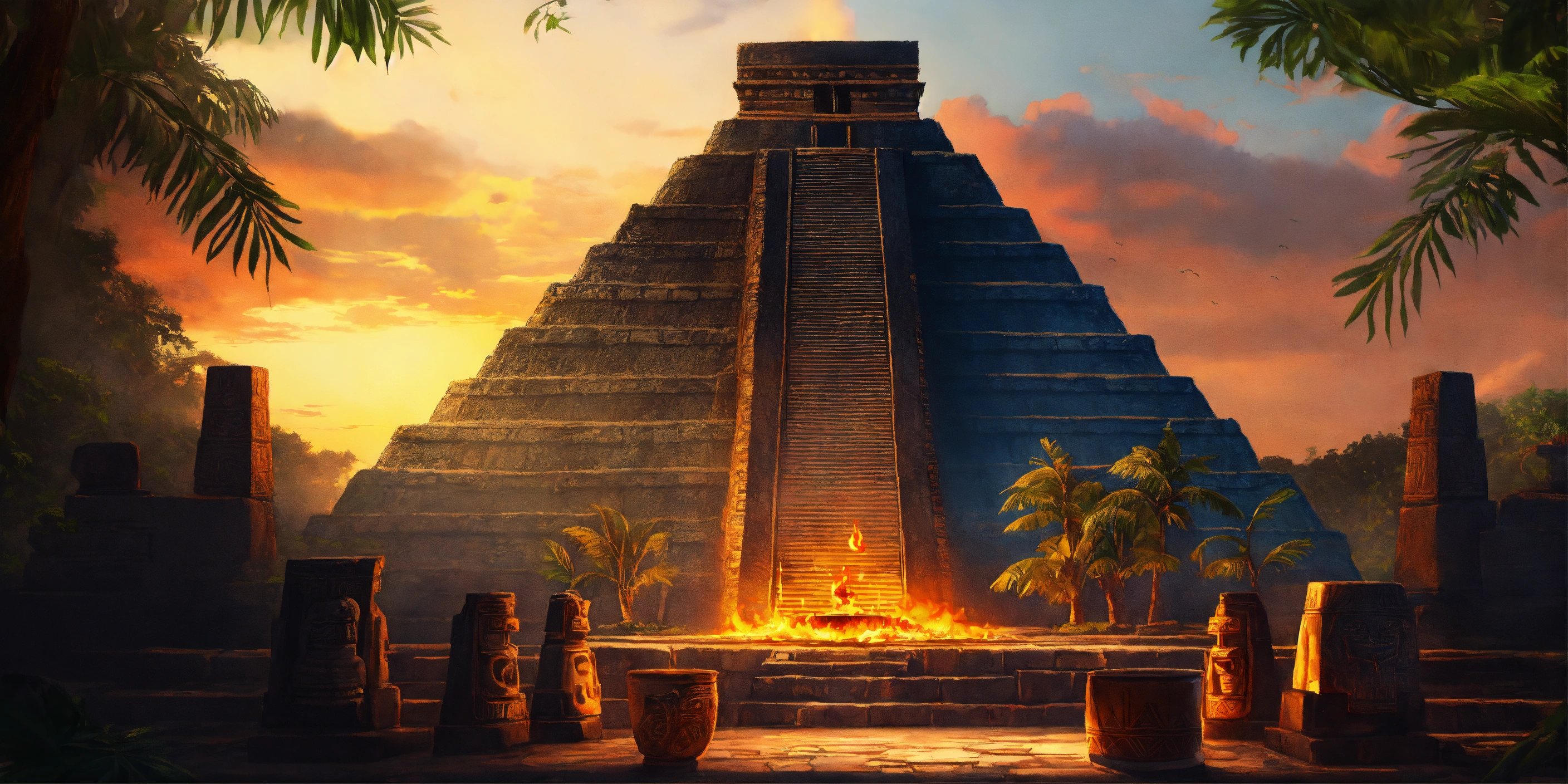 Lexica - Mayan pyramid, digital painting, artstation, cg art, elegant ...