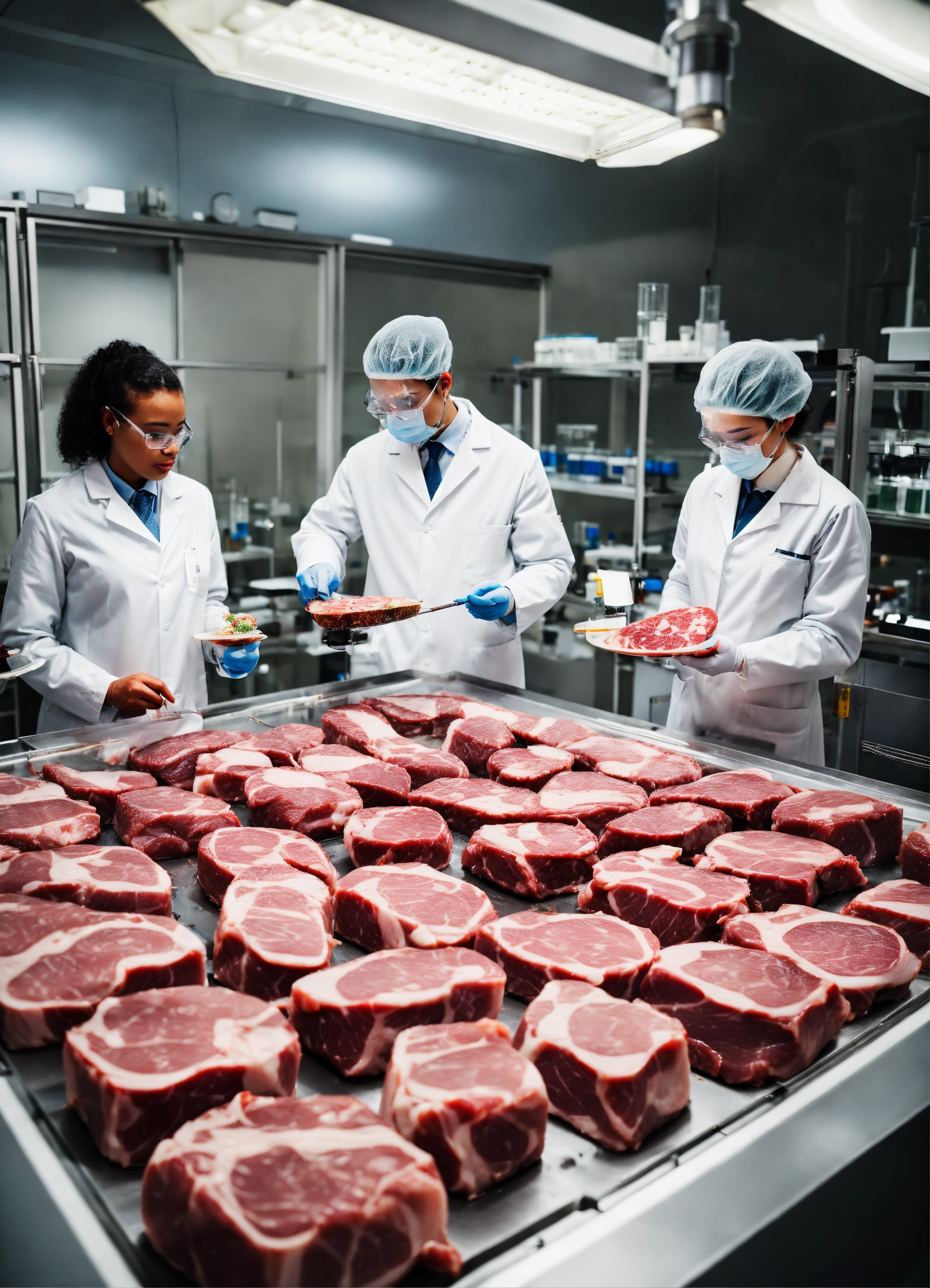 Lexica - Groupd of diverse scientiste wearing lab coats working on ...