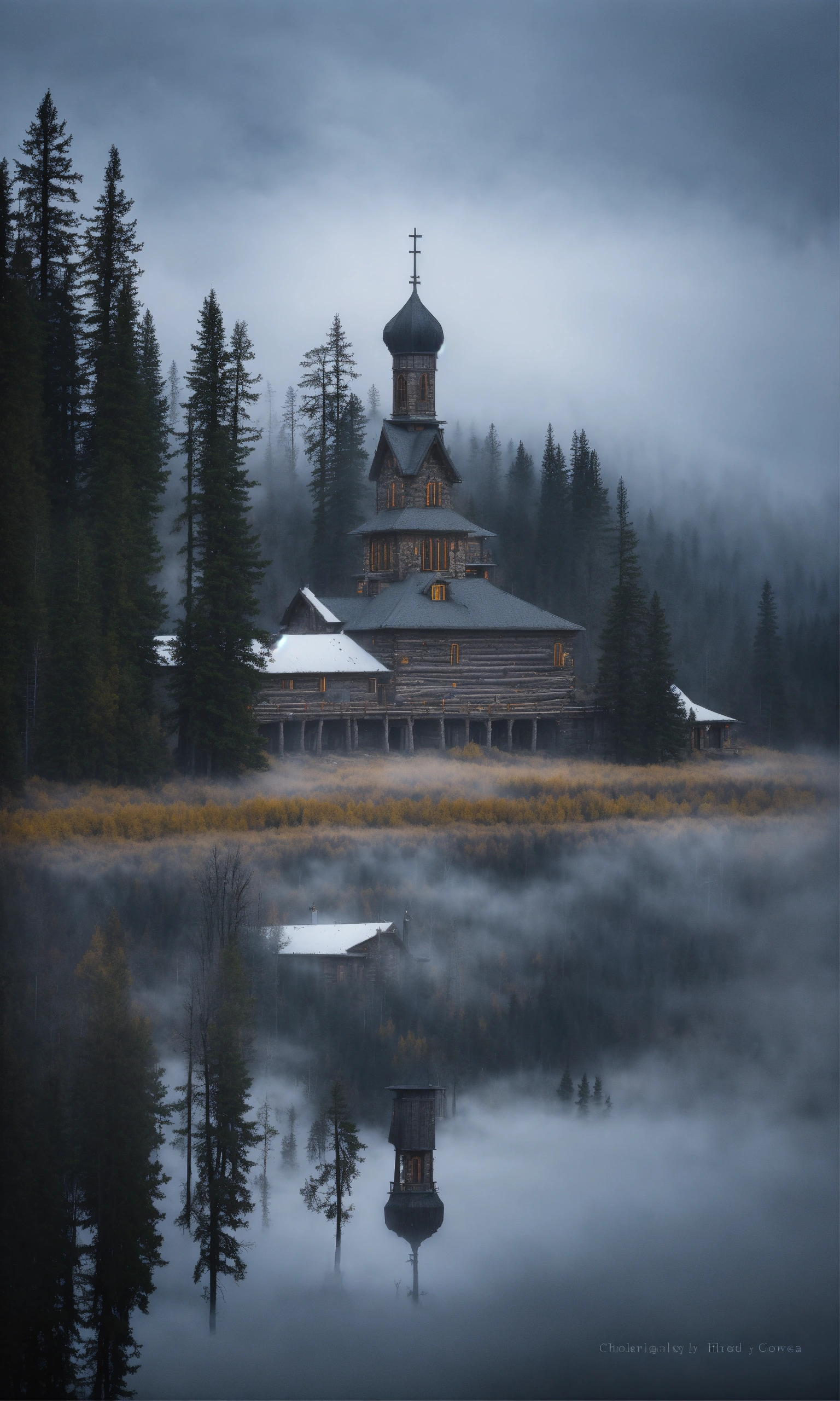 Lexica - An award winning photograph of a creepy log-constructed ...