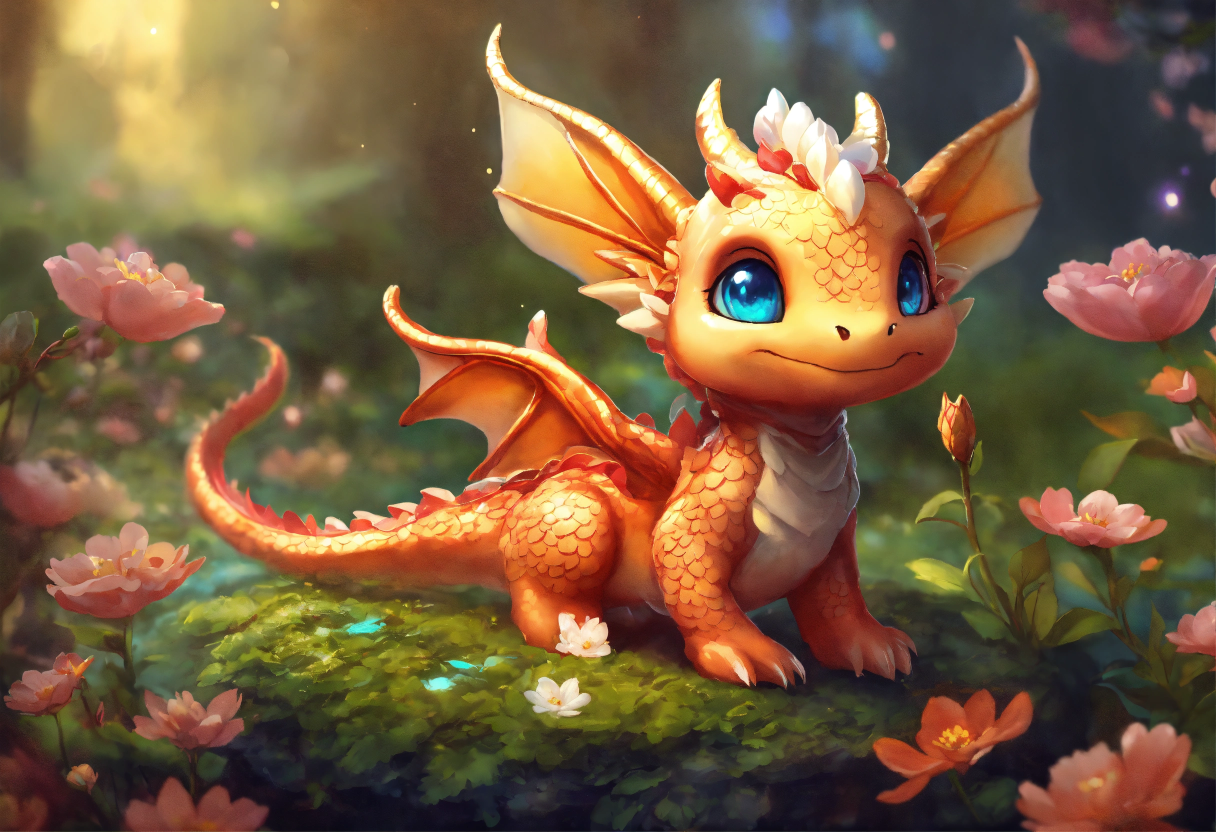 Lexica - Ethereal fantasy concept art of cute chibi baby dragon ...