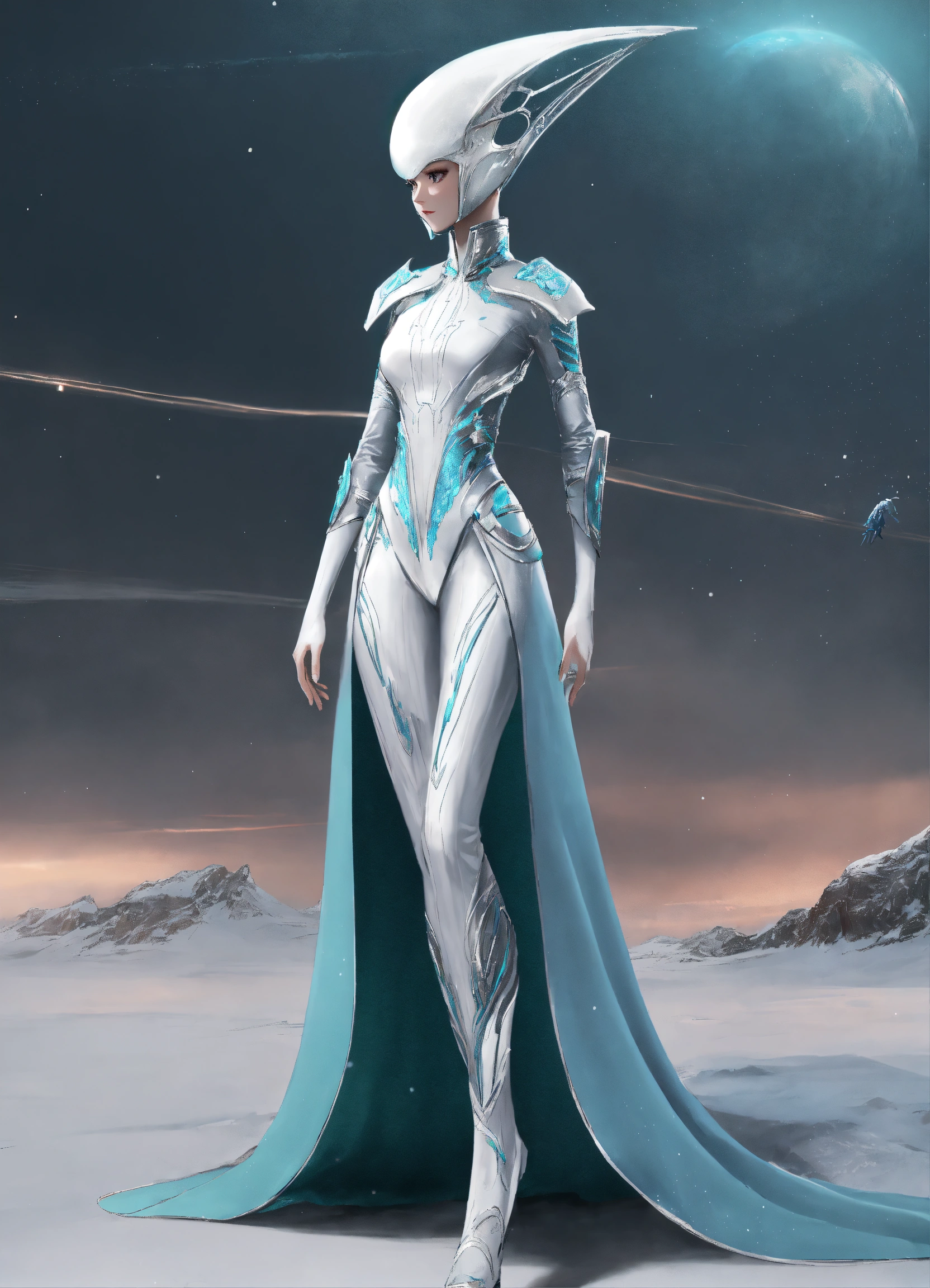 Lexica - A Alien, Alienrace female Alien_goddess beauty longdress ...