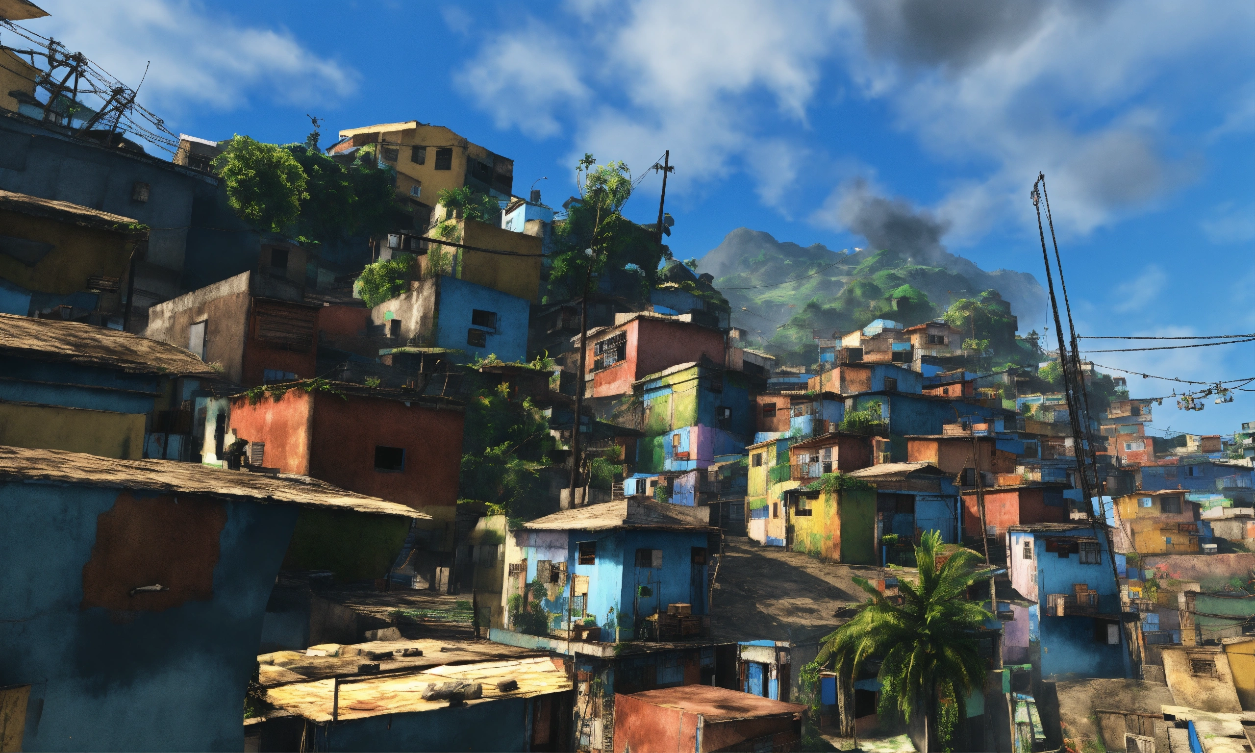 Lexica - Favela call of duty, blue sky