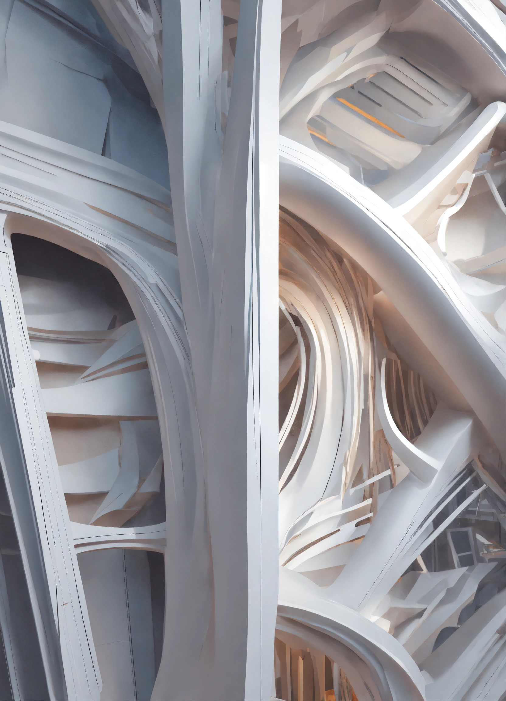 Lexica - Formalist sculptures made of white plastic form futuristic bas ...