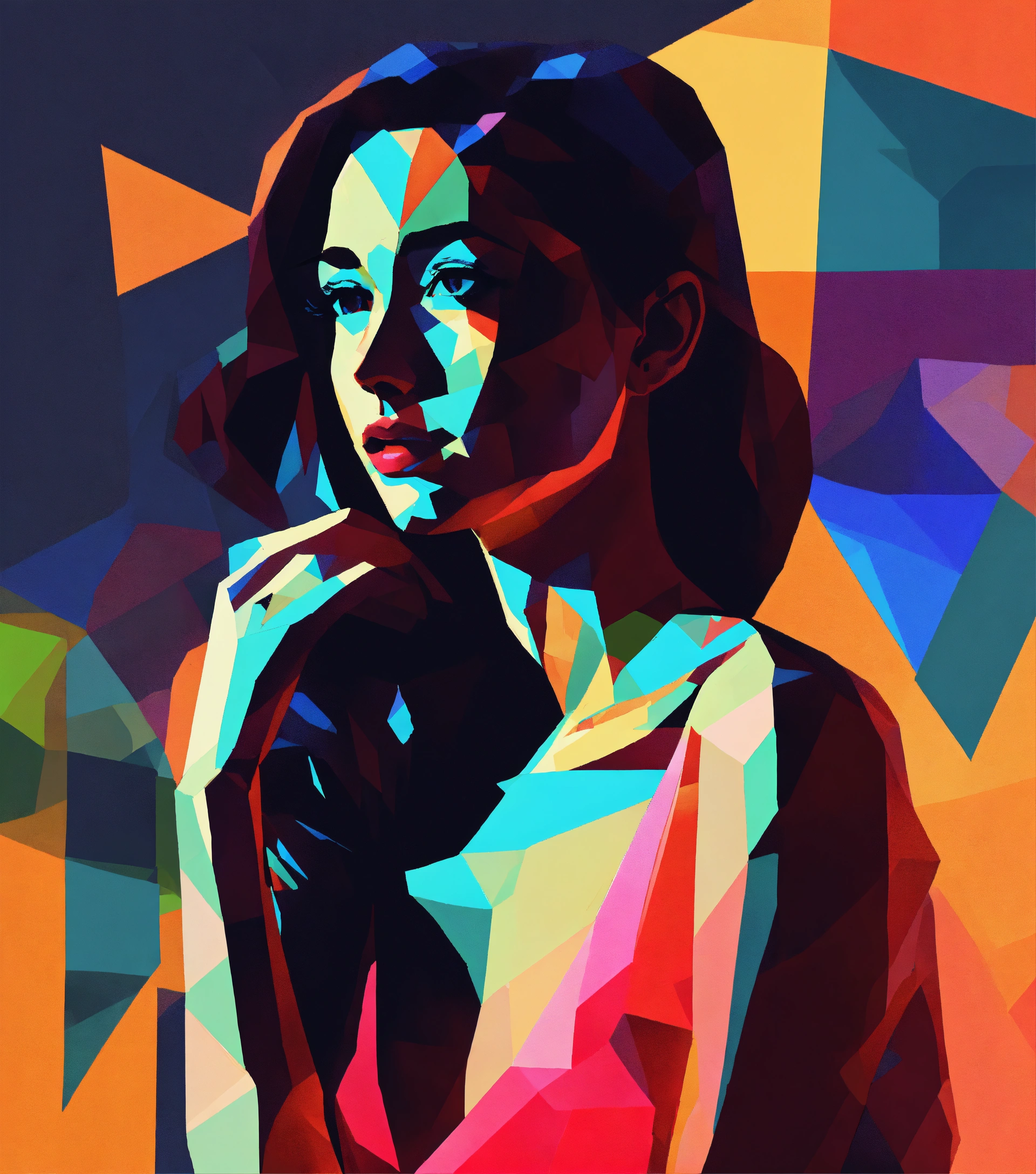 Lexica - Minimalist low poly abstract portrait Illustration of ...