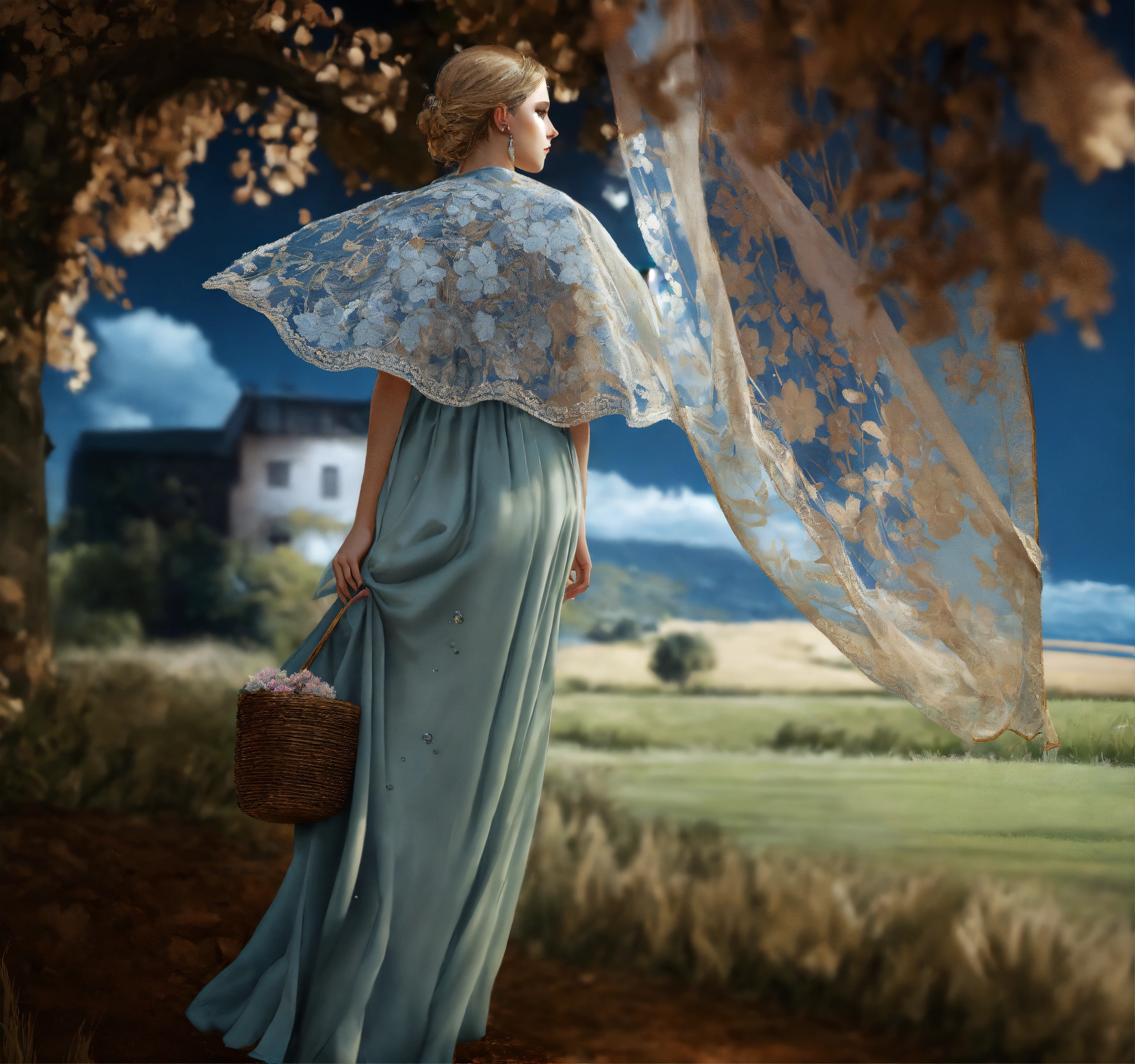 Lexica - Hyper realism, poetic, romantic, long dress, realistic shading ...