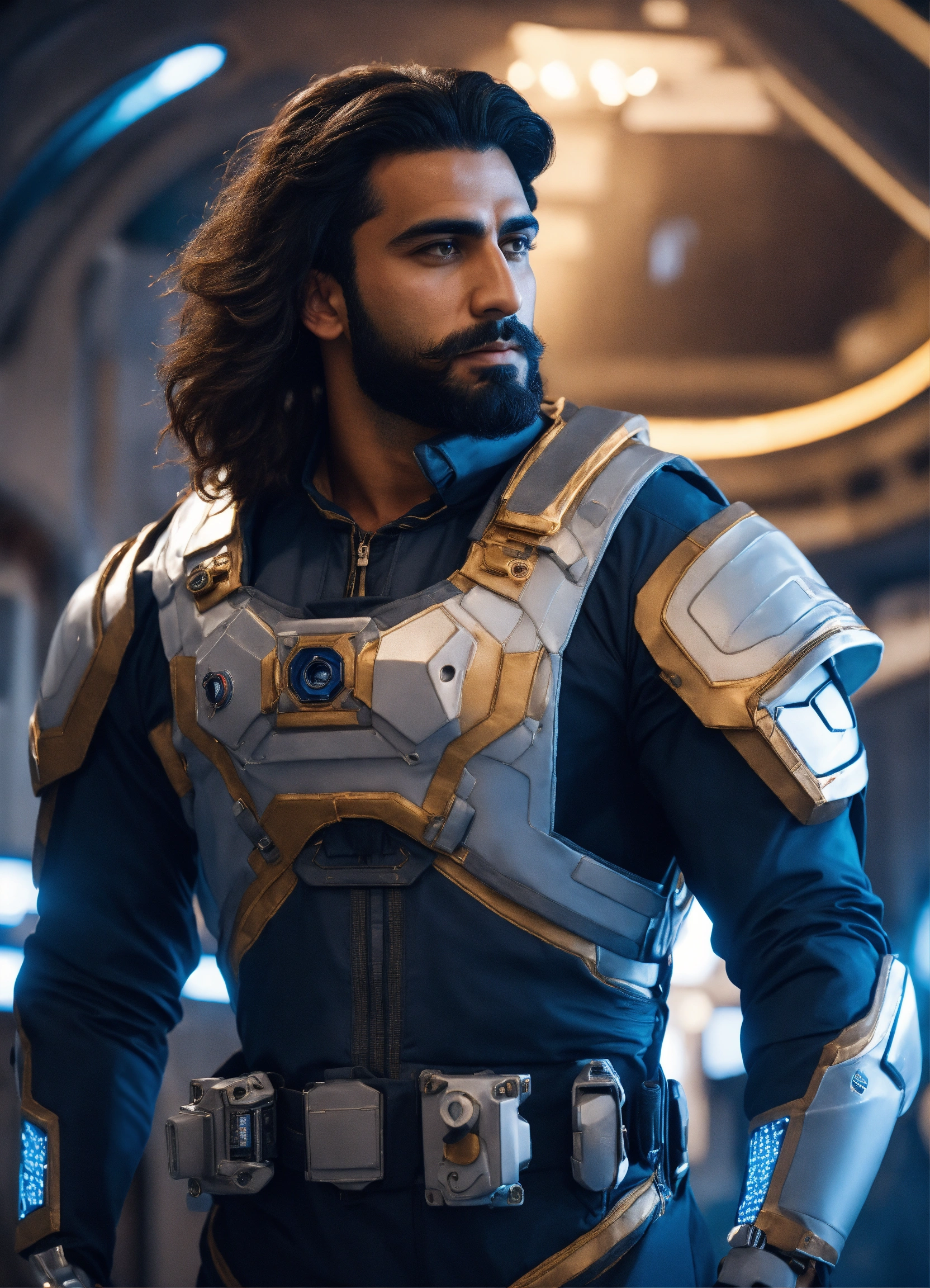 Lexica - A handsome Arabic man, with a tall muscular build, shoulder ...