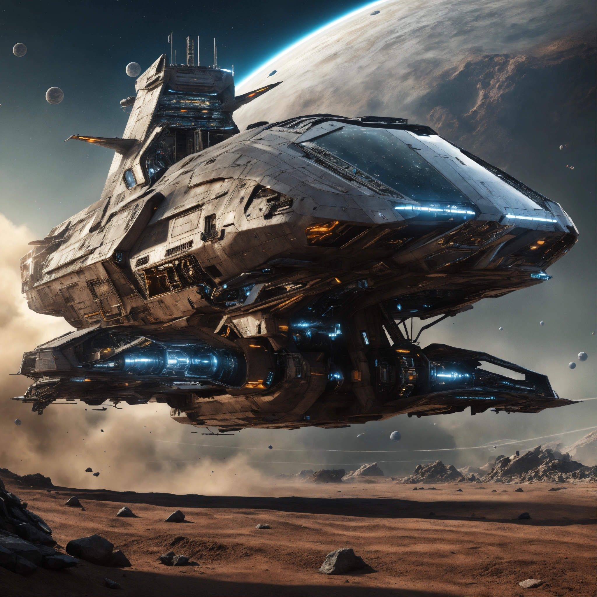Lexica - Futuristic starship ,hyper realistic, detailed render ...