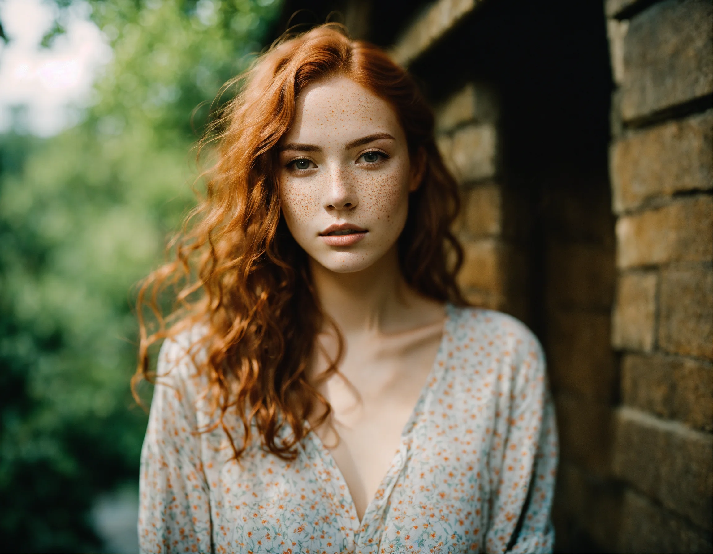 Lexica - Incredibly beautiful ginger haired woman with freckles. wavy ...