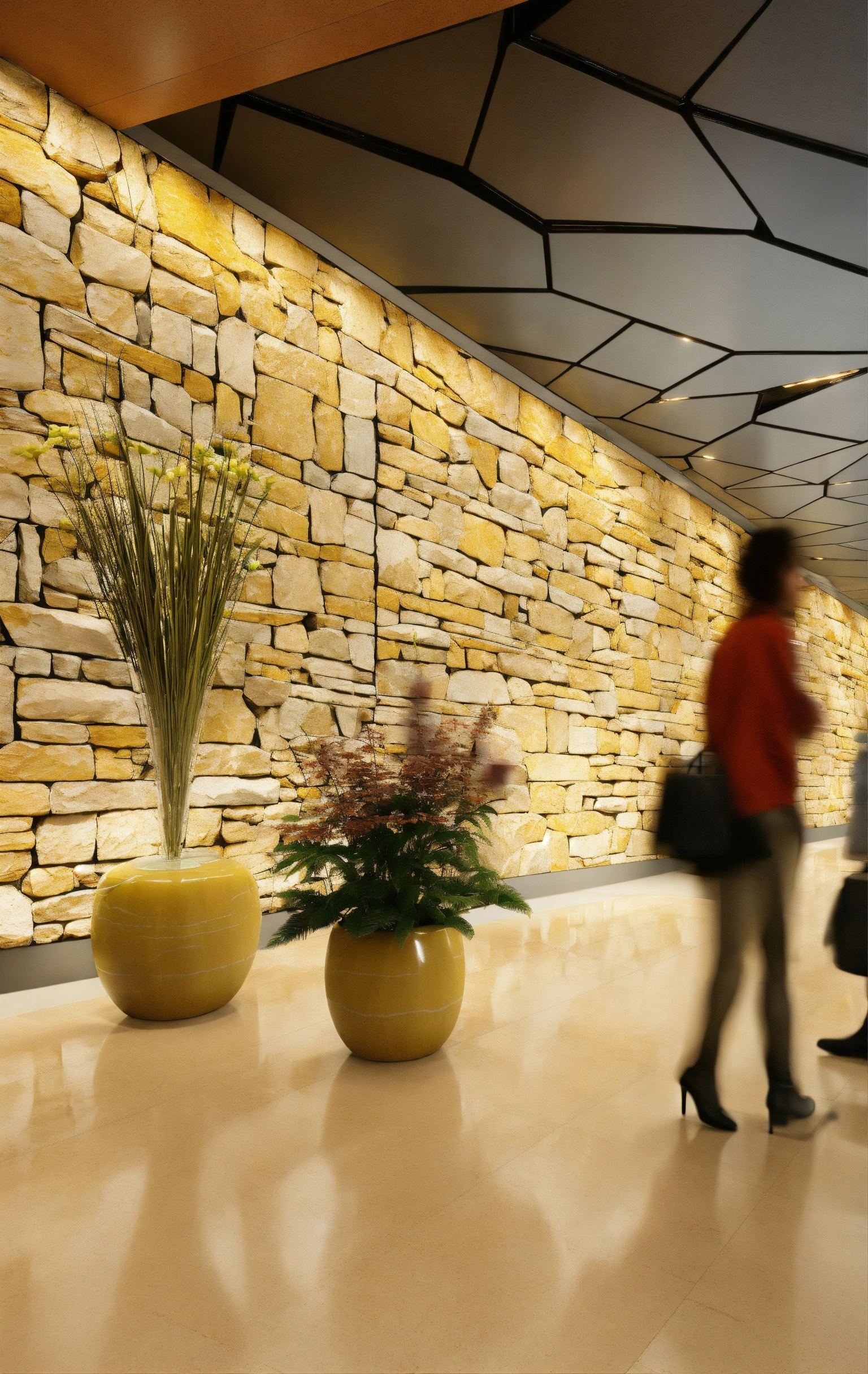 Lexica - Airport corridor, one side of the corridor full height glass ...