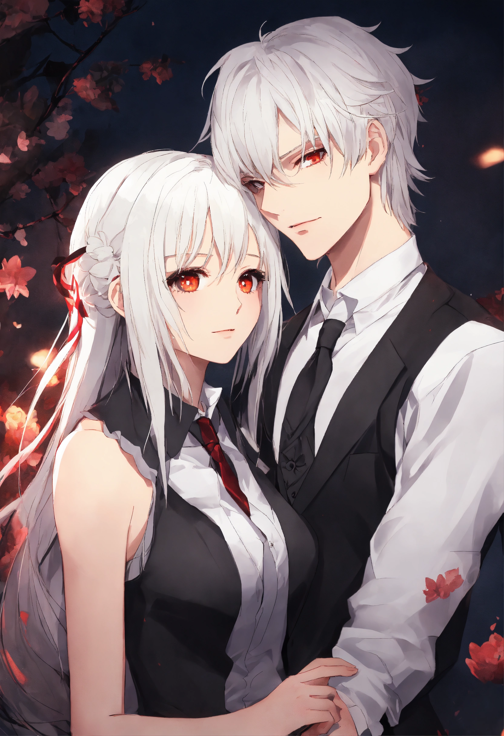 Lexica - Guy and girl 20 years old. twins. The girl has white long ...